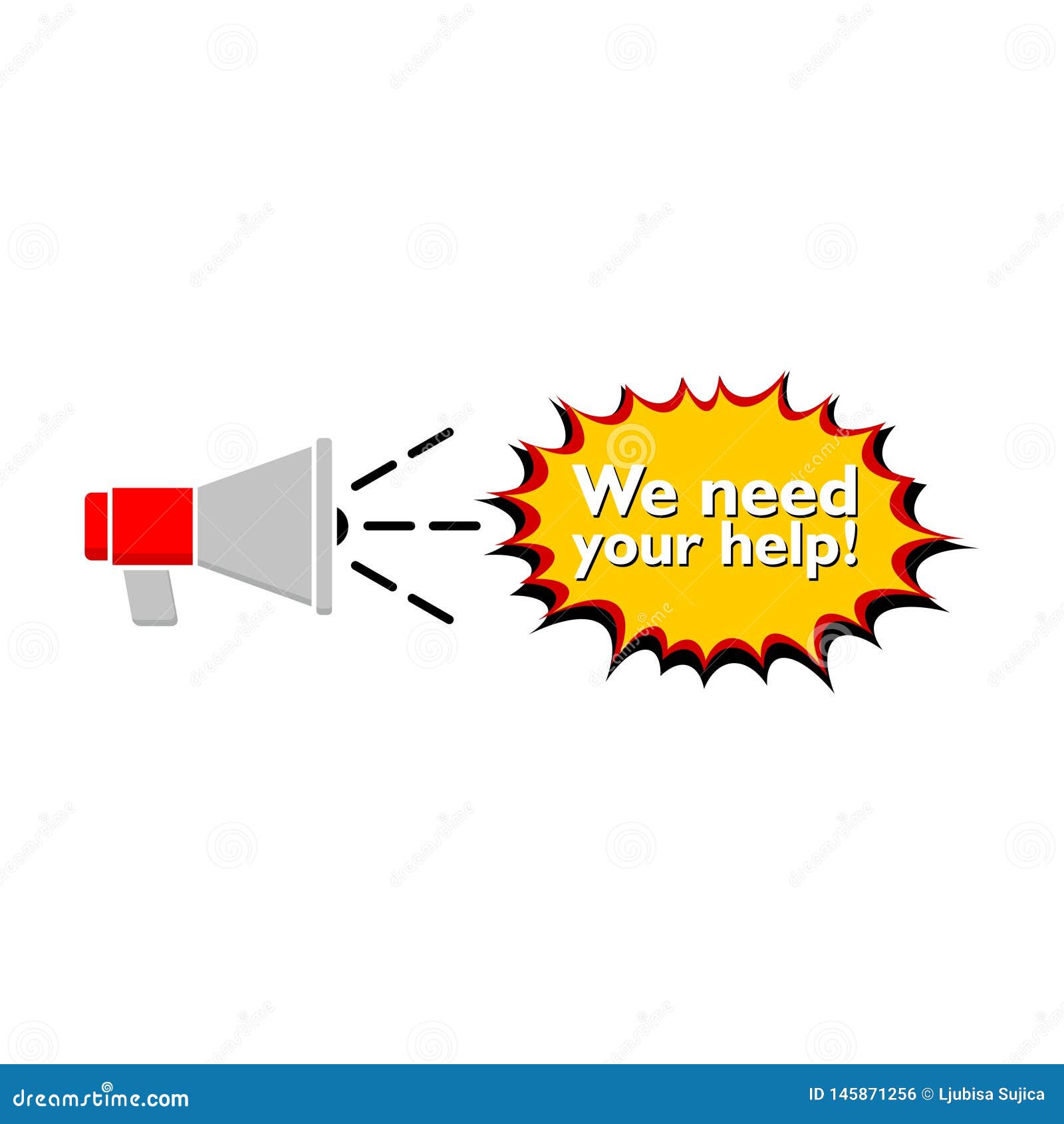 We need your Help! stock vector. Illustration of communication - 145871256