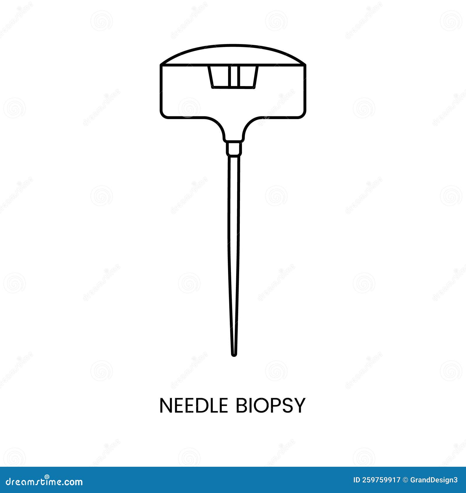 Needle Biopsy Icon Line in Vector, Illustration of a Needle for Bone ...