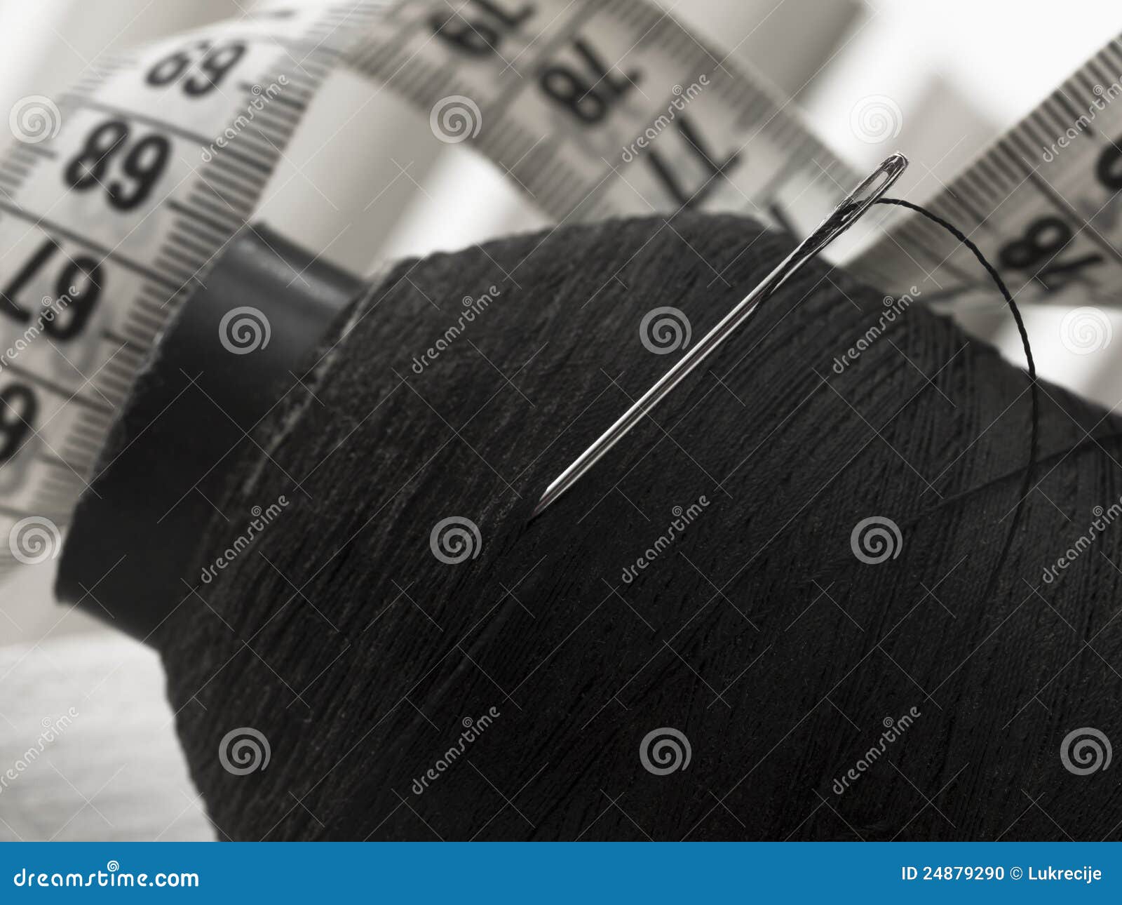 Needle with black thread stock photo. Image of sharp - 24879290