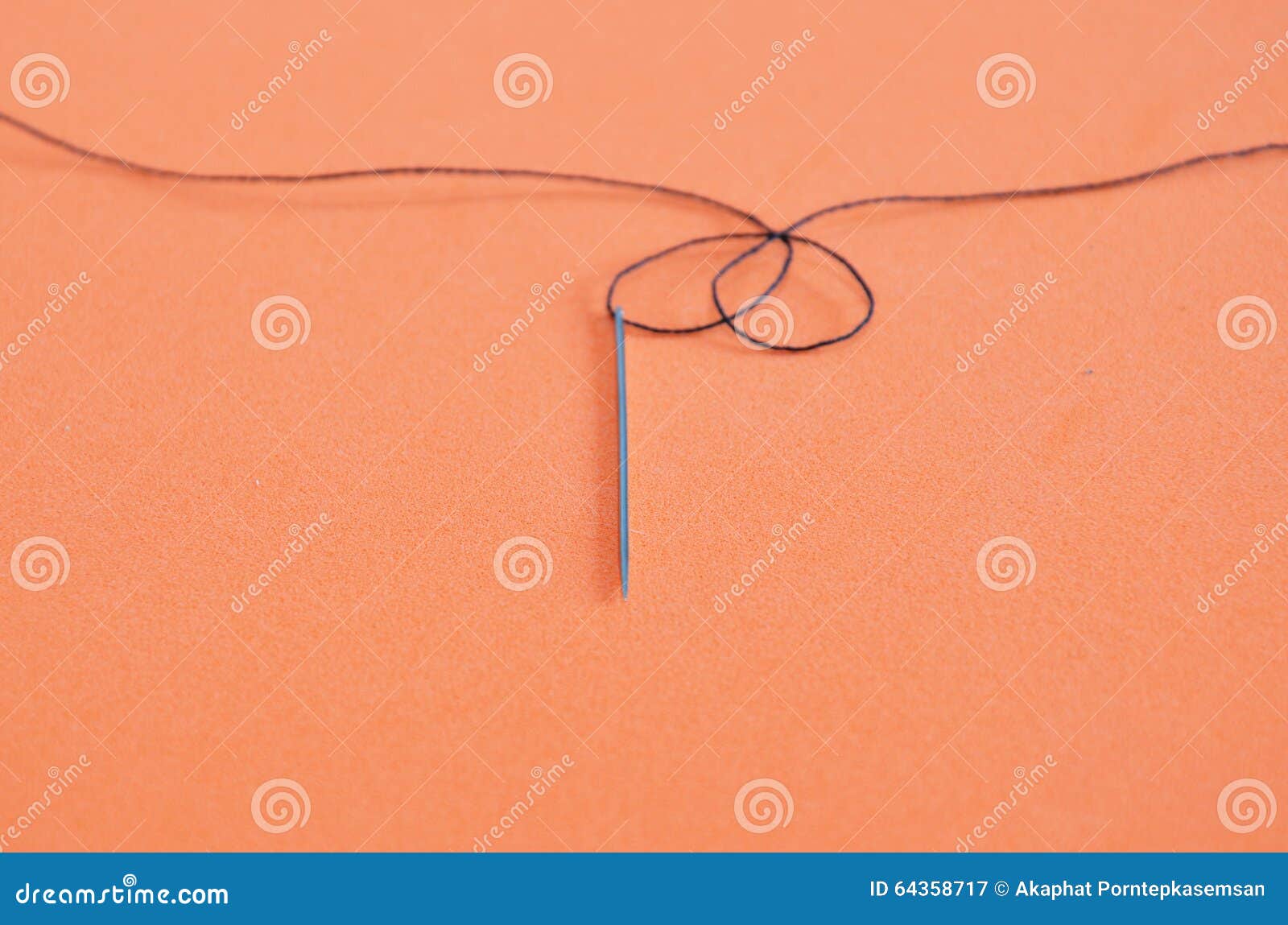 Needle and black thread stock image. Image of work, thread - 64358717