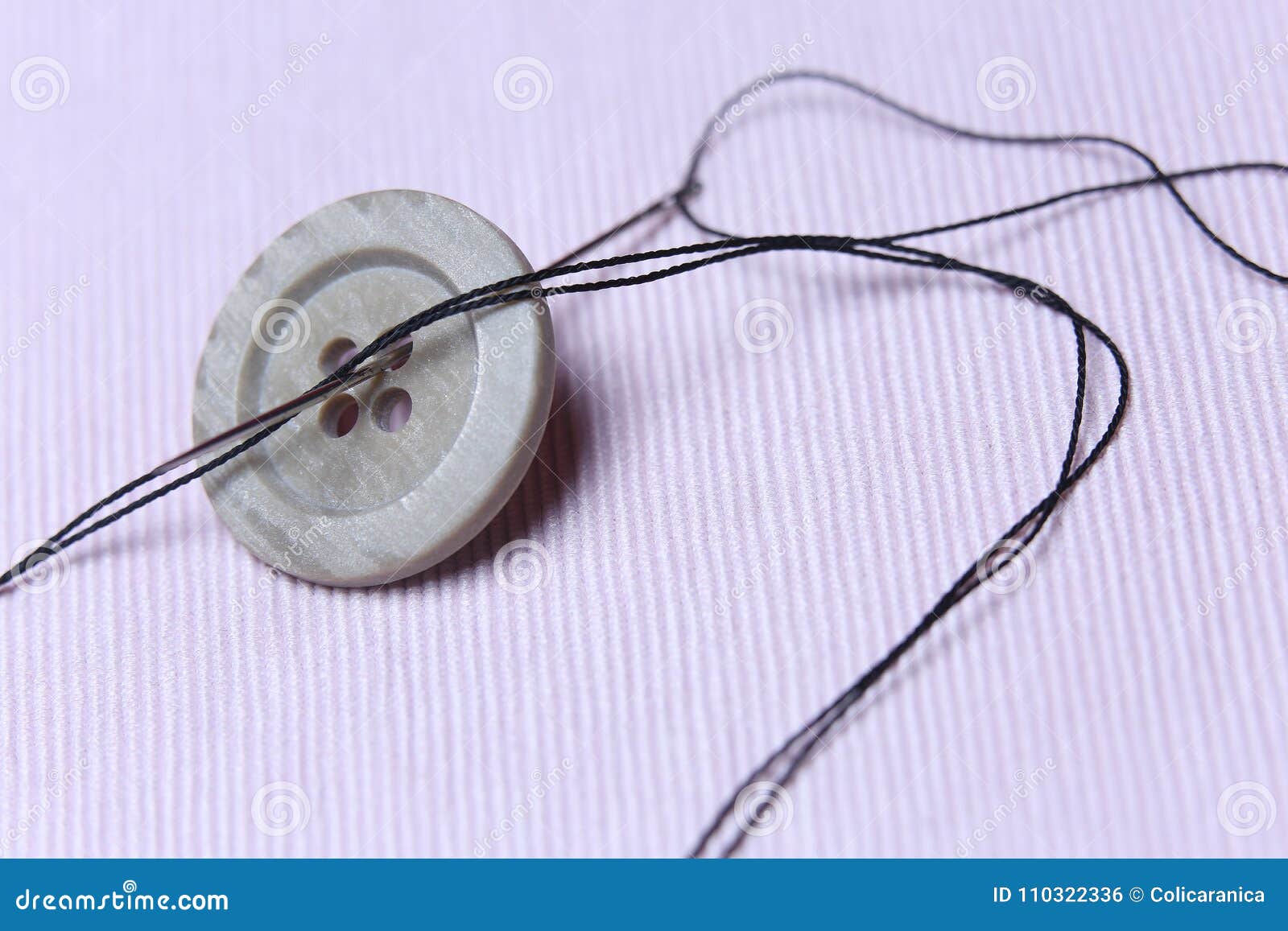 Needle in Many Buttons, White Background Stock Photo - Image of craft ...