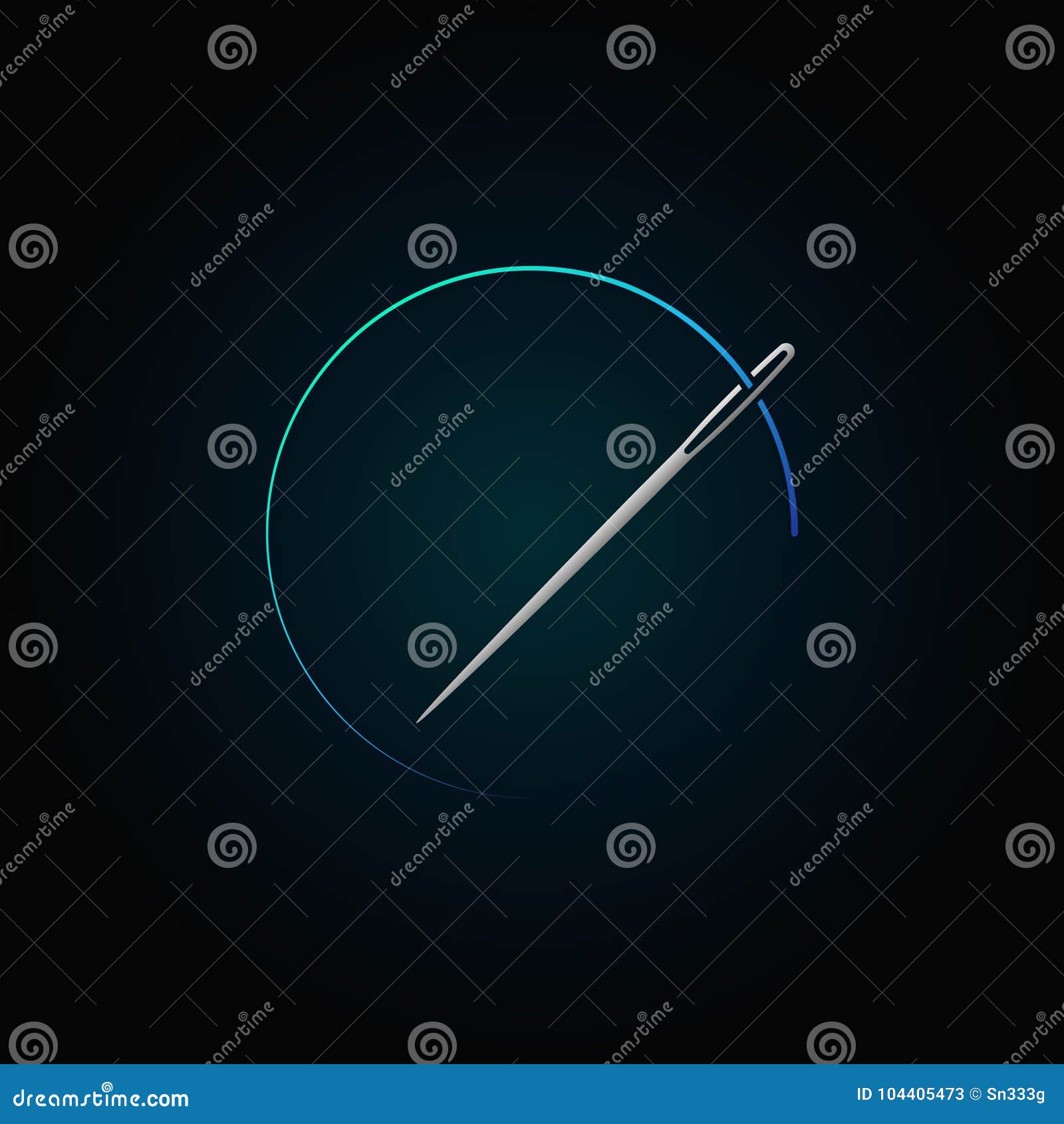Needle and Blue Thread Icon or Logo Element Stock Vector - Illustration ...