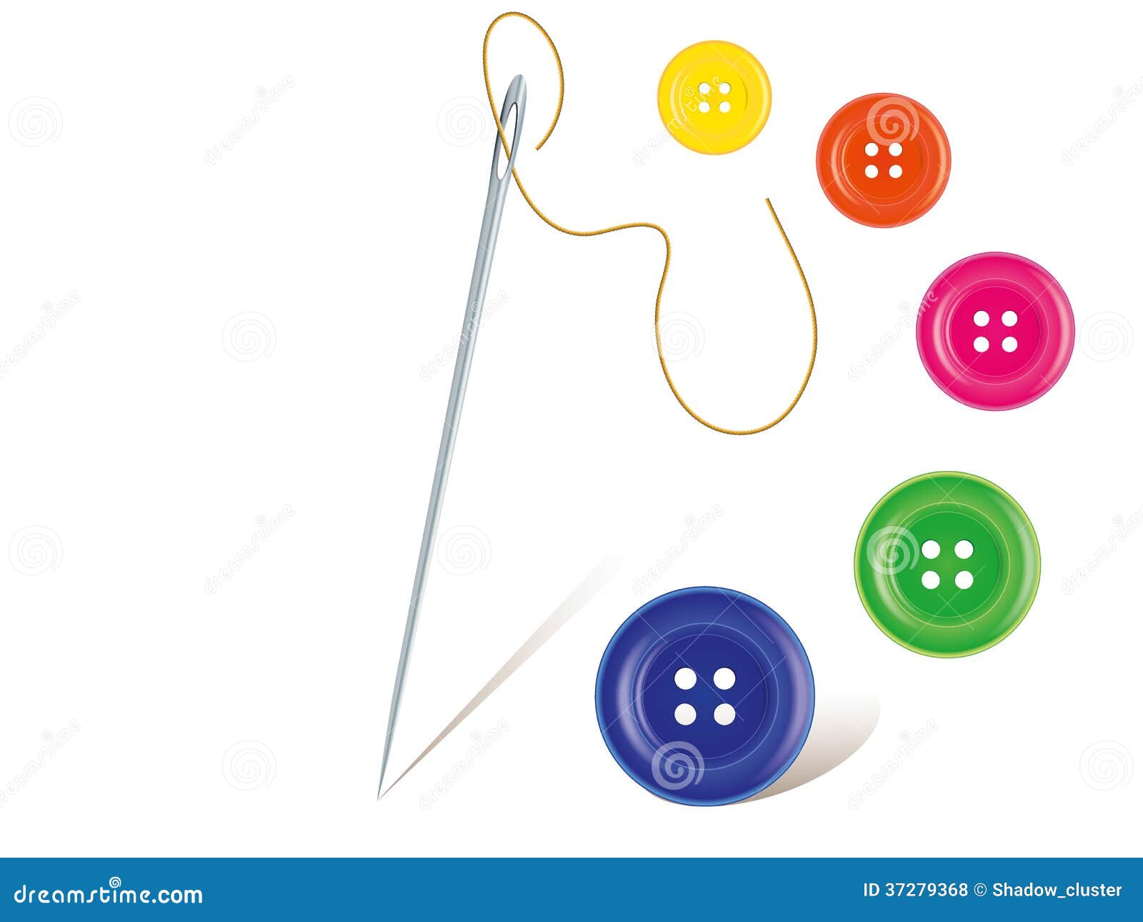 Needle with buttons stock vector. Illustration of material - 37279368