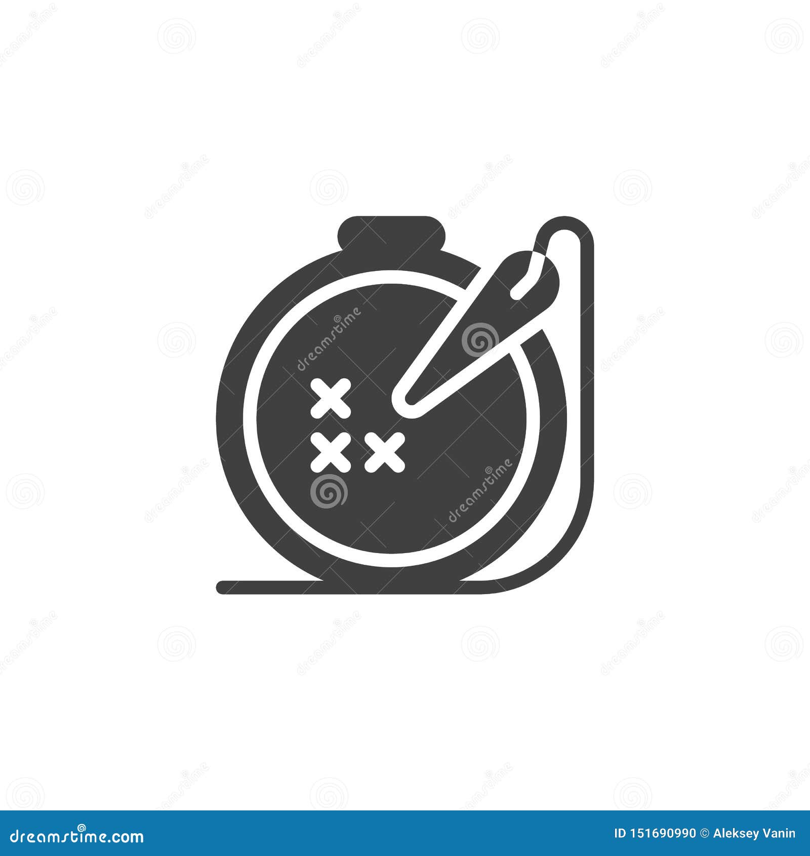 Needle and Embroidery Frame Vector Icon Stock Vector - Illustration of ...