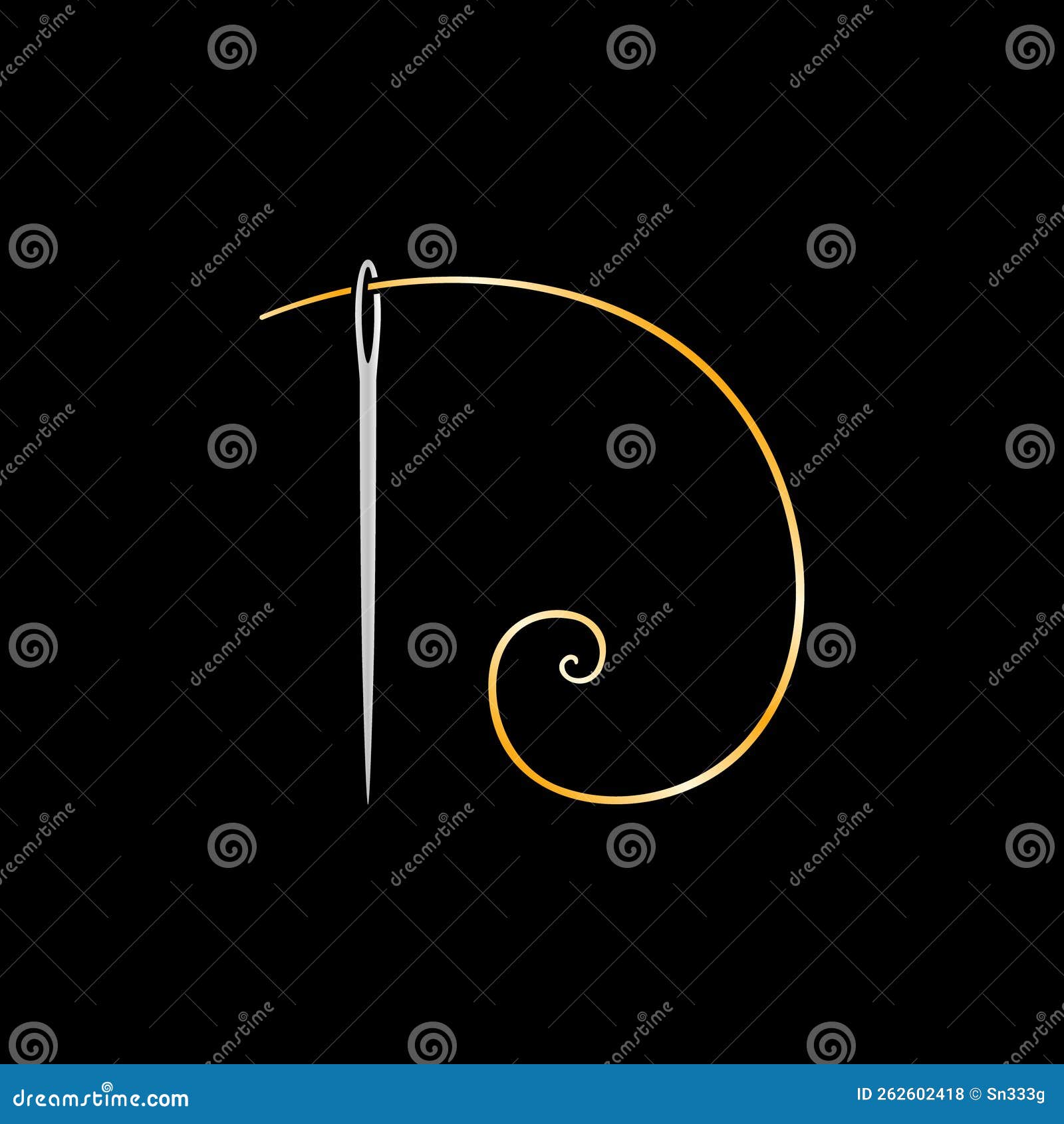 Needle with Golden Thread Icon - Tailor Vector Colored Sign Stock ...
