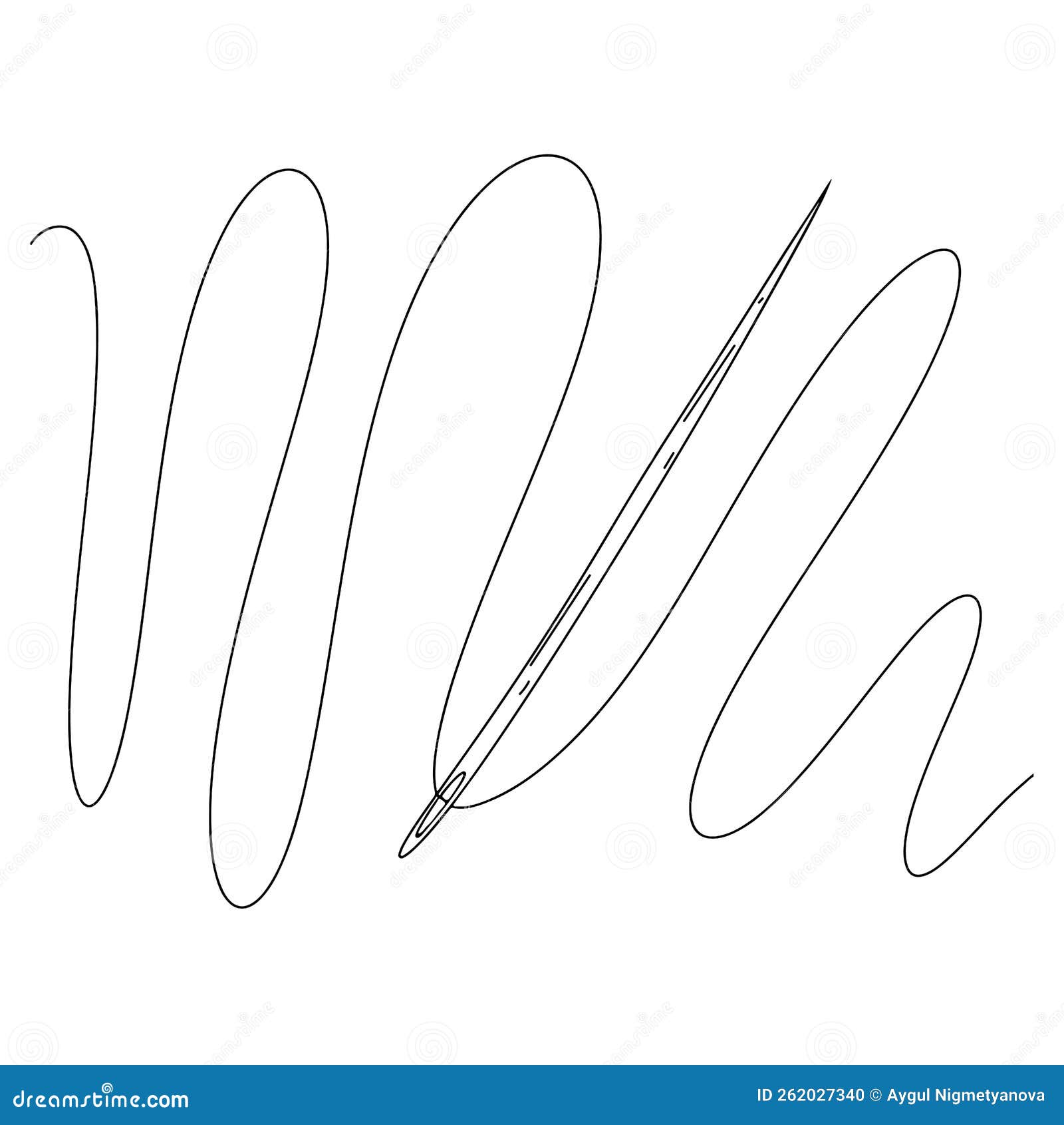 Needle in Hand Drawn Doodle Style. Vector Illustration. Hand Drawn ...