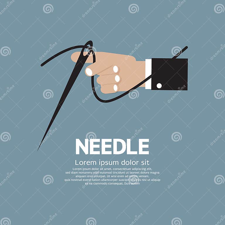 Needle in Hand stock vector. Illustration of seam, tool - 42662072
