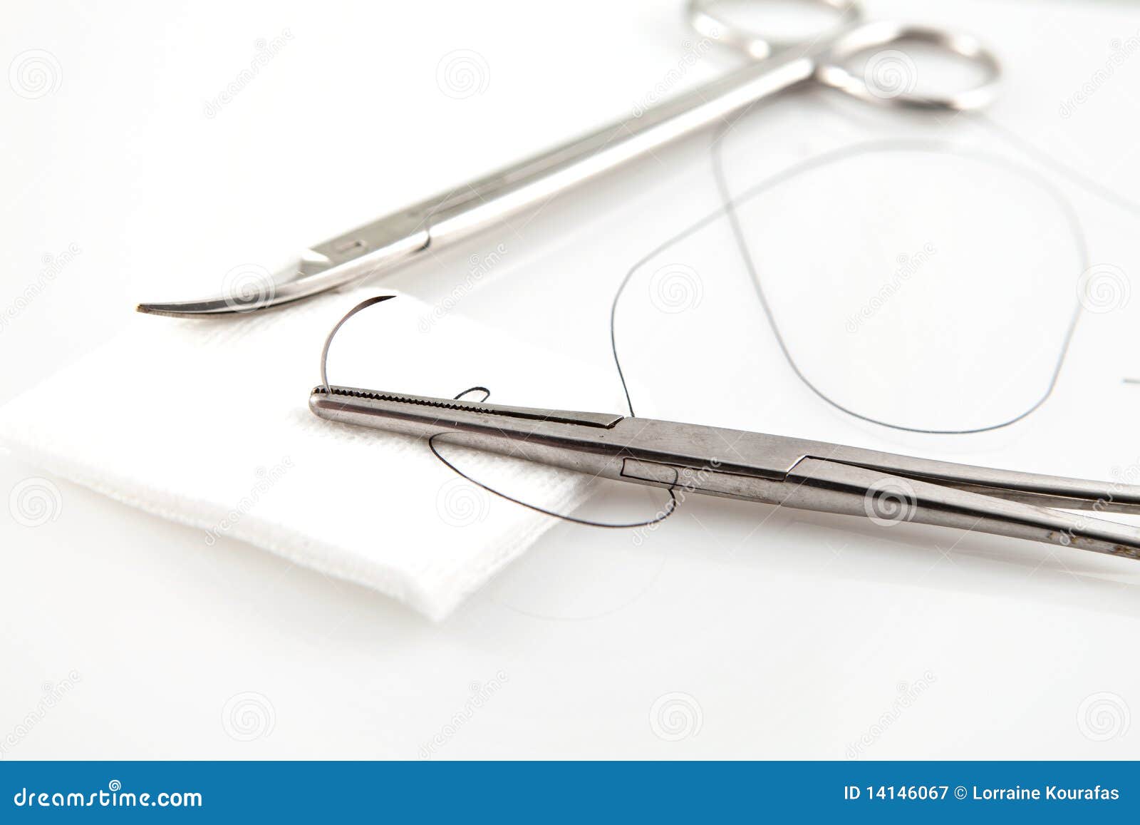 Needle Holders with Suture and Scissors Stock Image - Image of tools ...