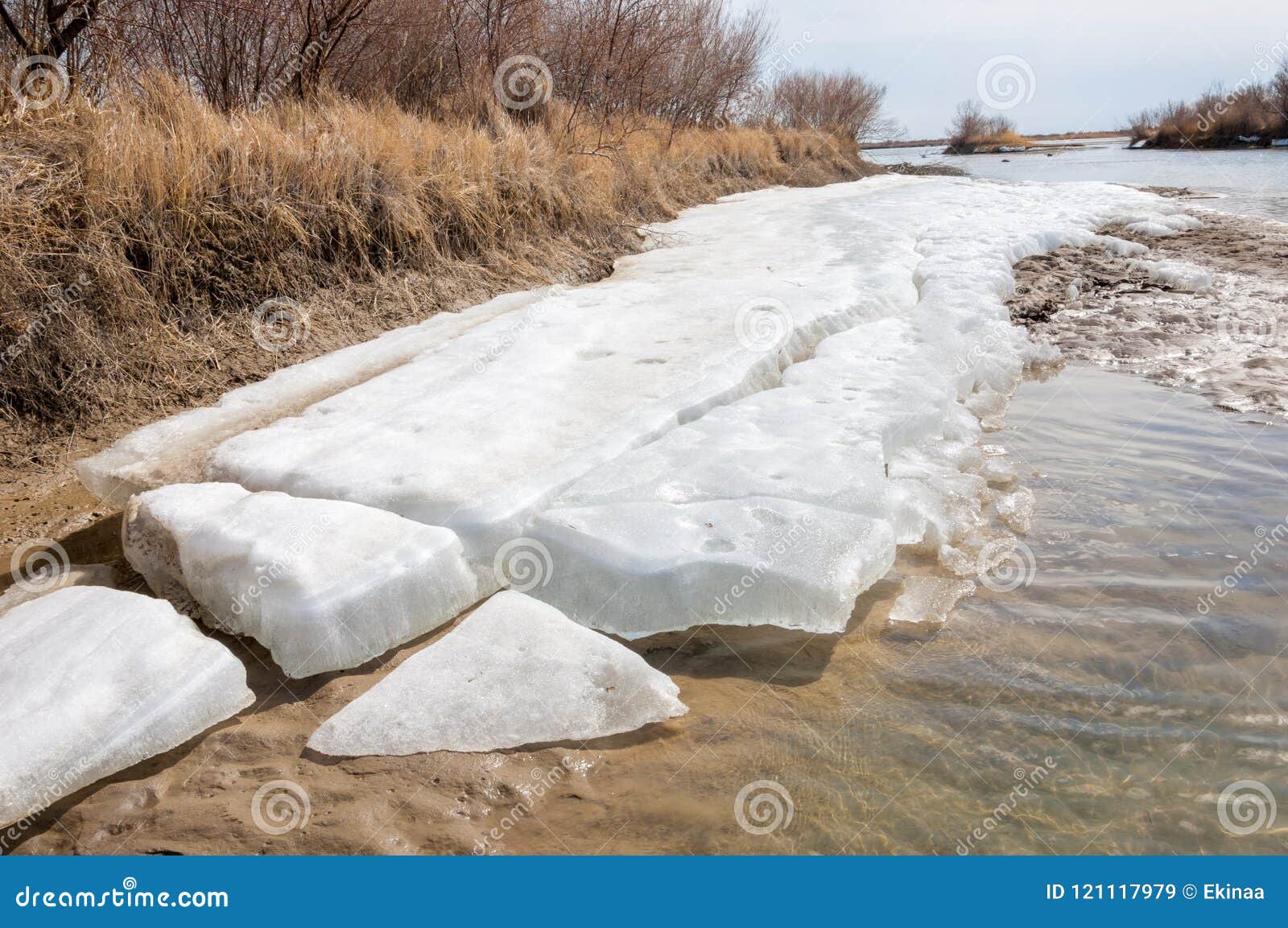 Needle ice on the river stock image. Image of lake, beautiful - 121117979