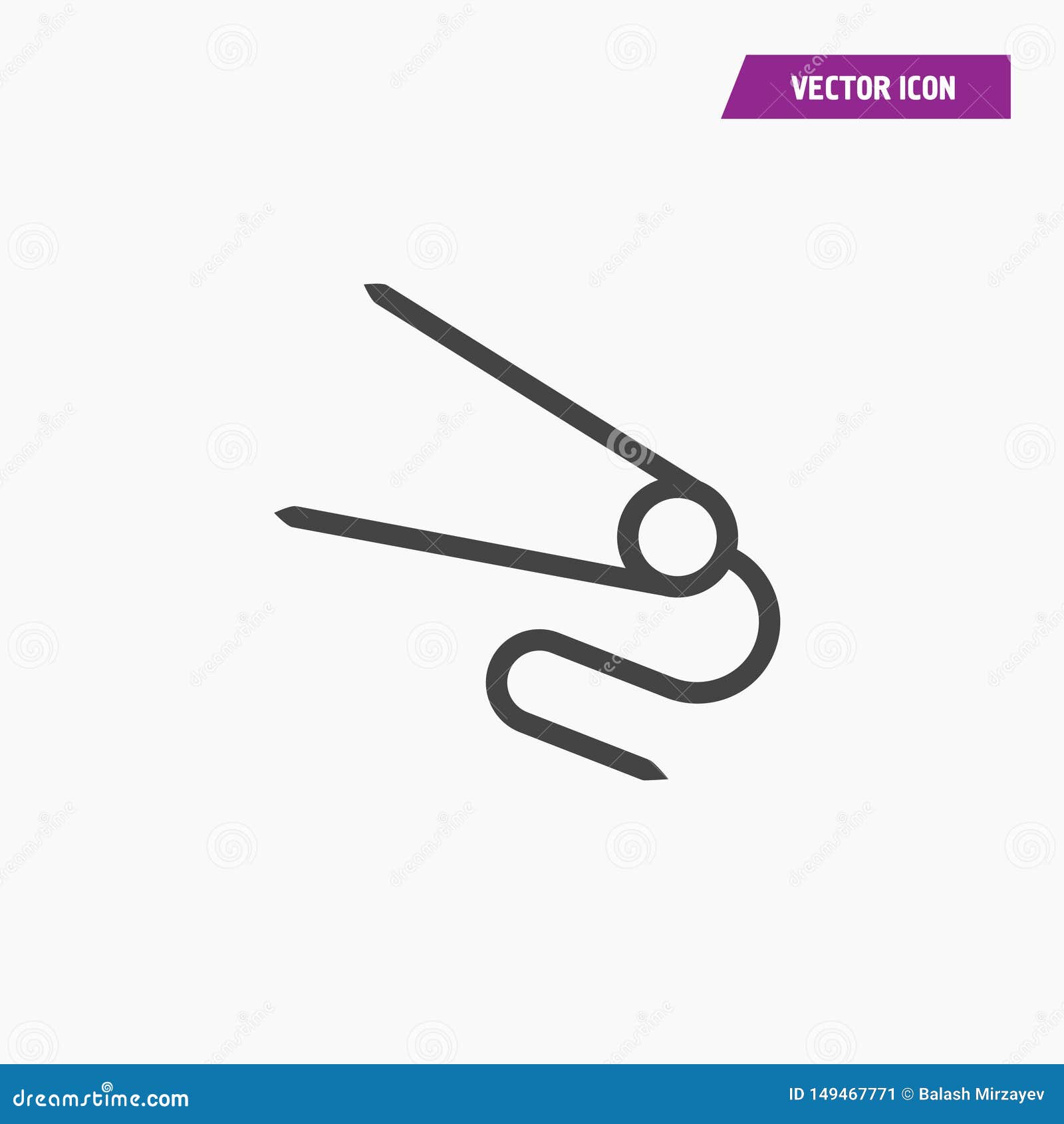 Needle, Sewing Pin Line Icon. Stock Vector - Illustration of instrument ...