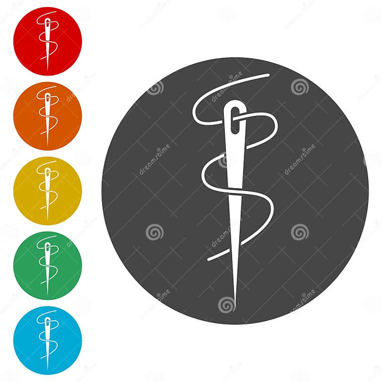 Needle Icon, Thread and Needle Icon Stock Vector - Illustration of ...