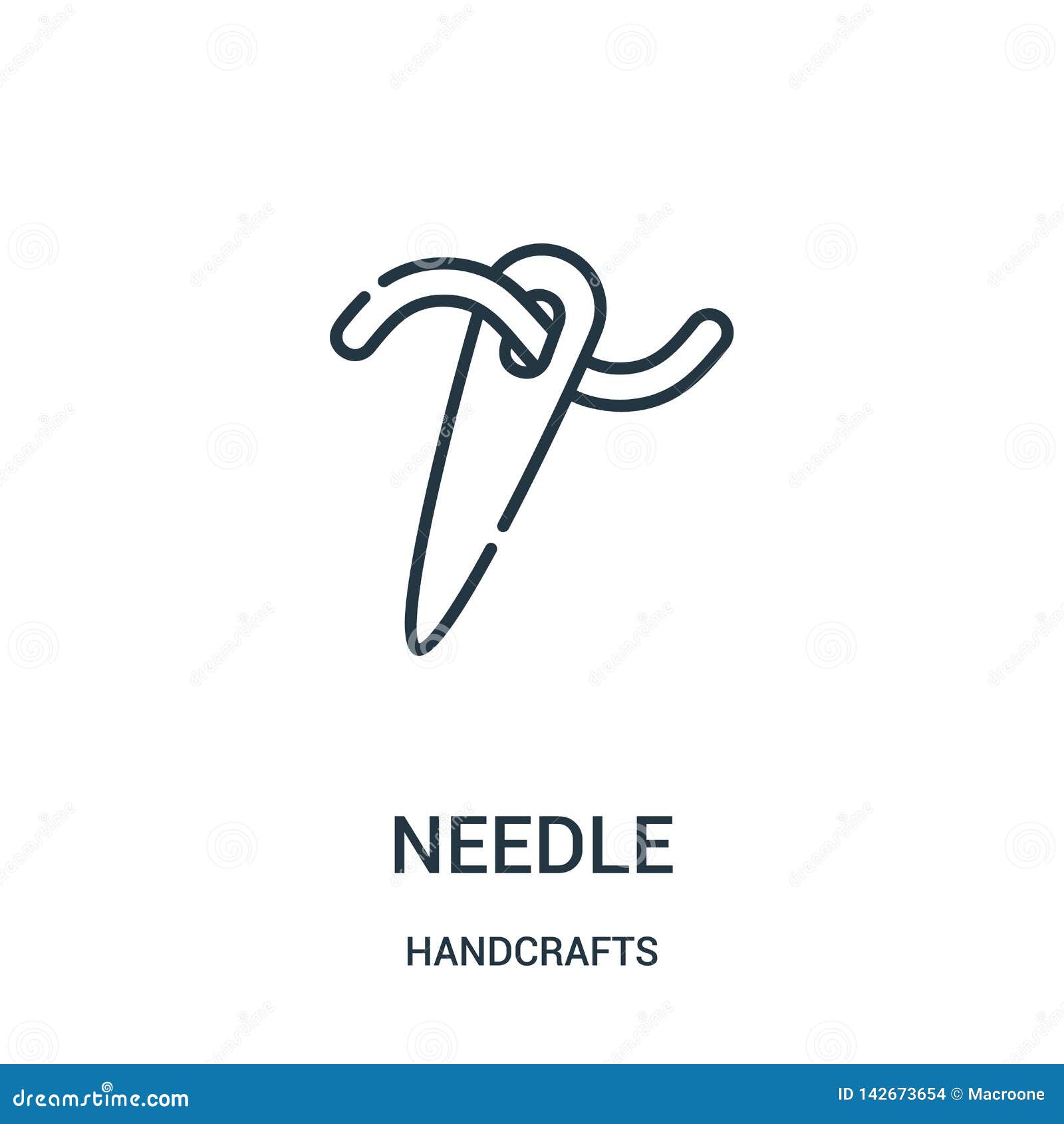 Needle Icon Vector from Handcrafts Collection. Thin Line Needle Outline ...