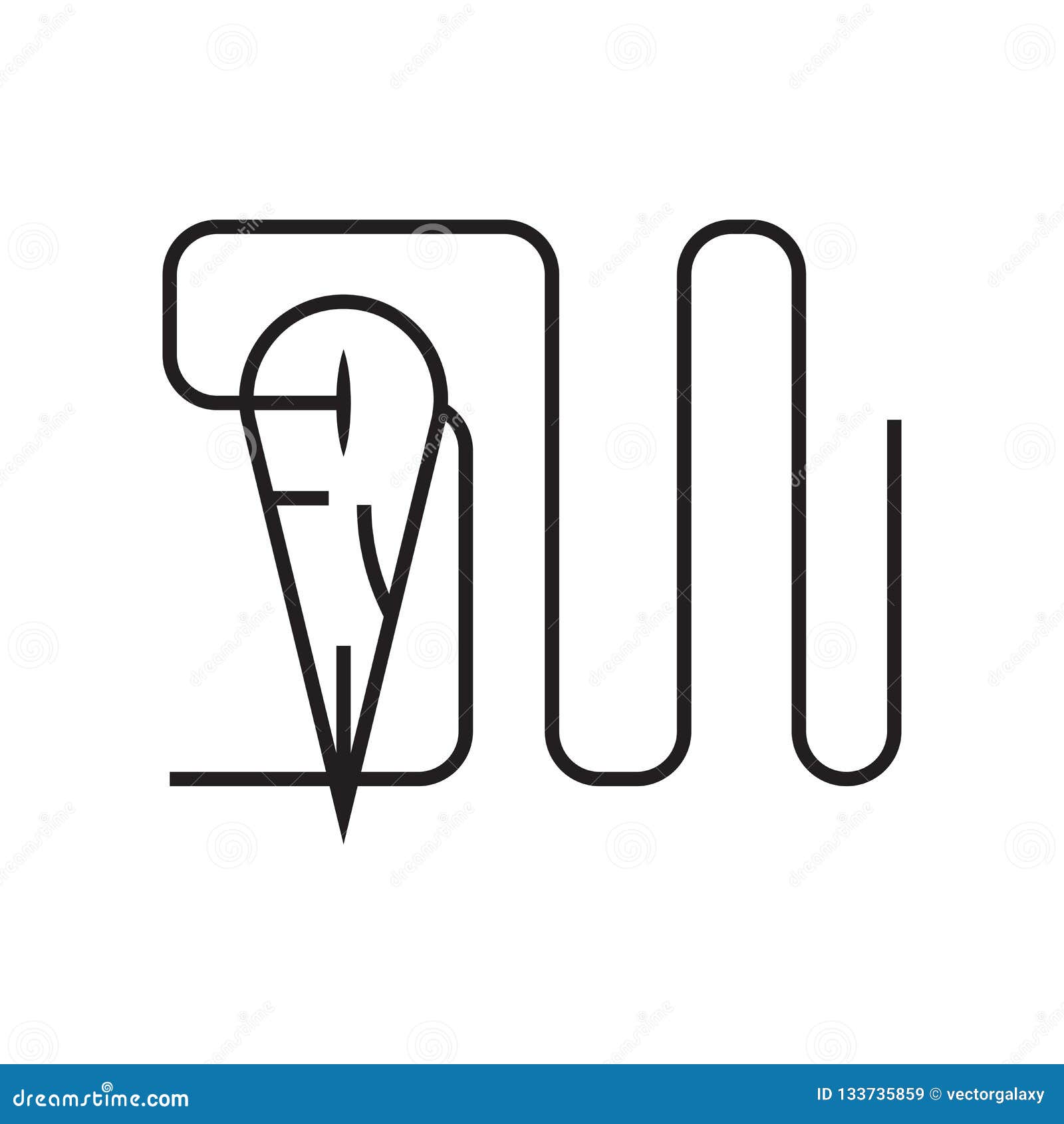 Needle Icon Vector Sign and Symbol Isolated on White Background Stock ...