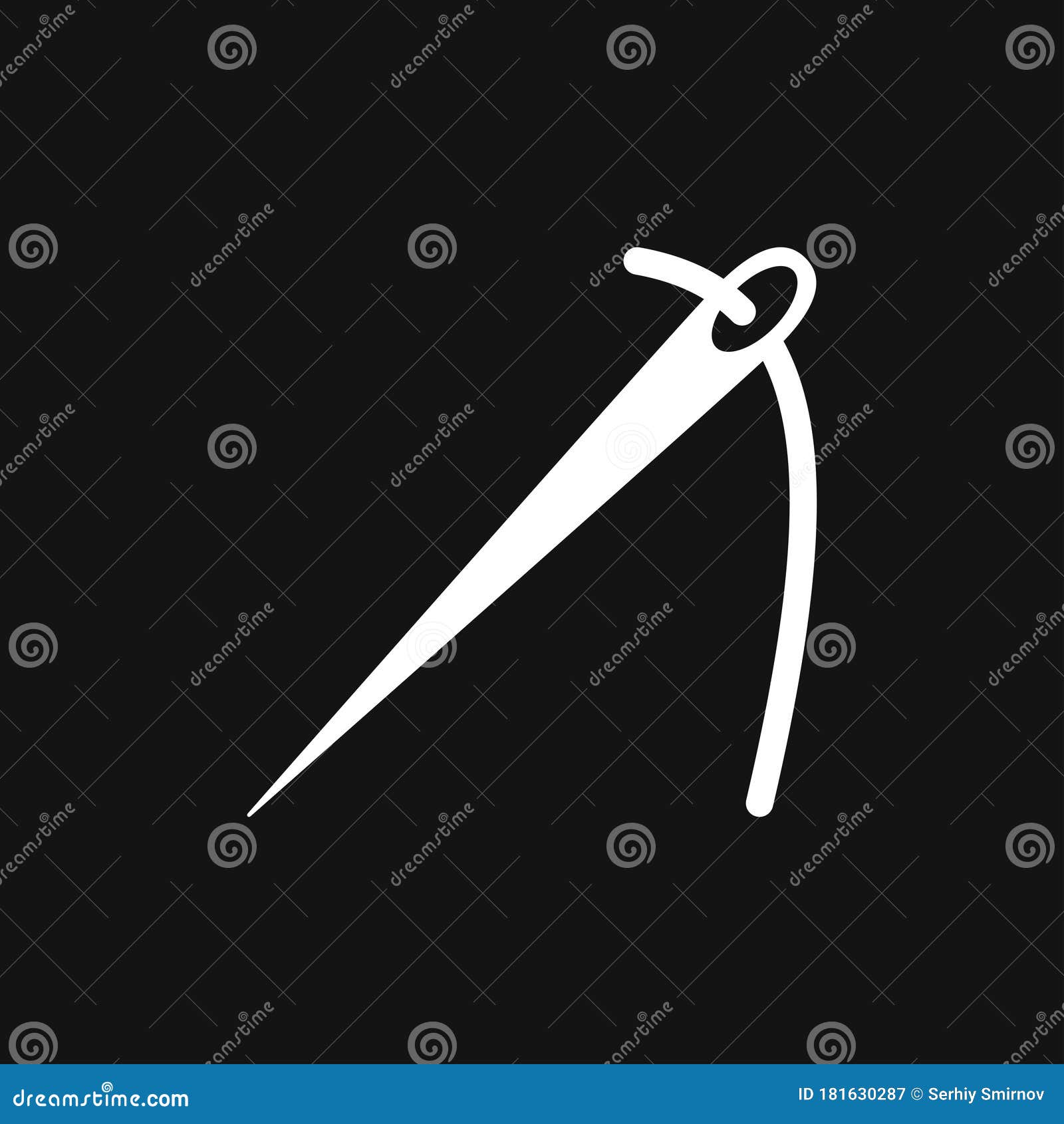 Needle Icon, Vector Sewing Symbol or Element for Design Stock ...