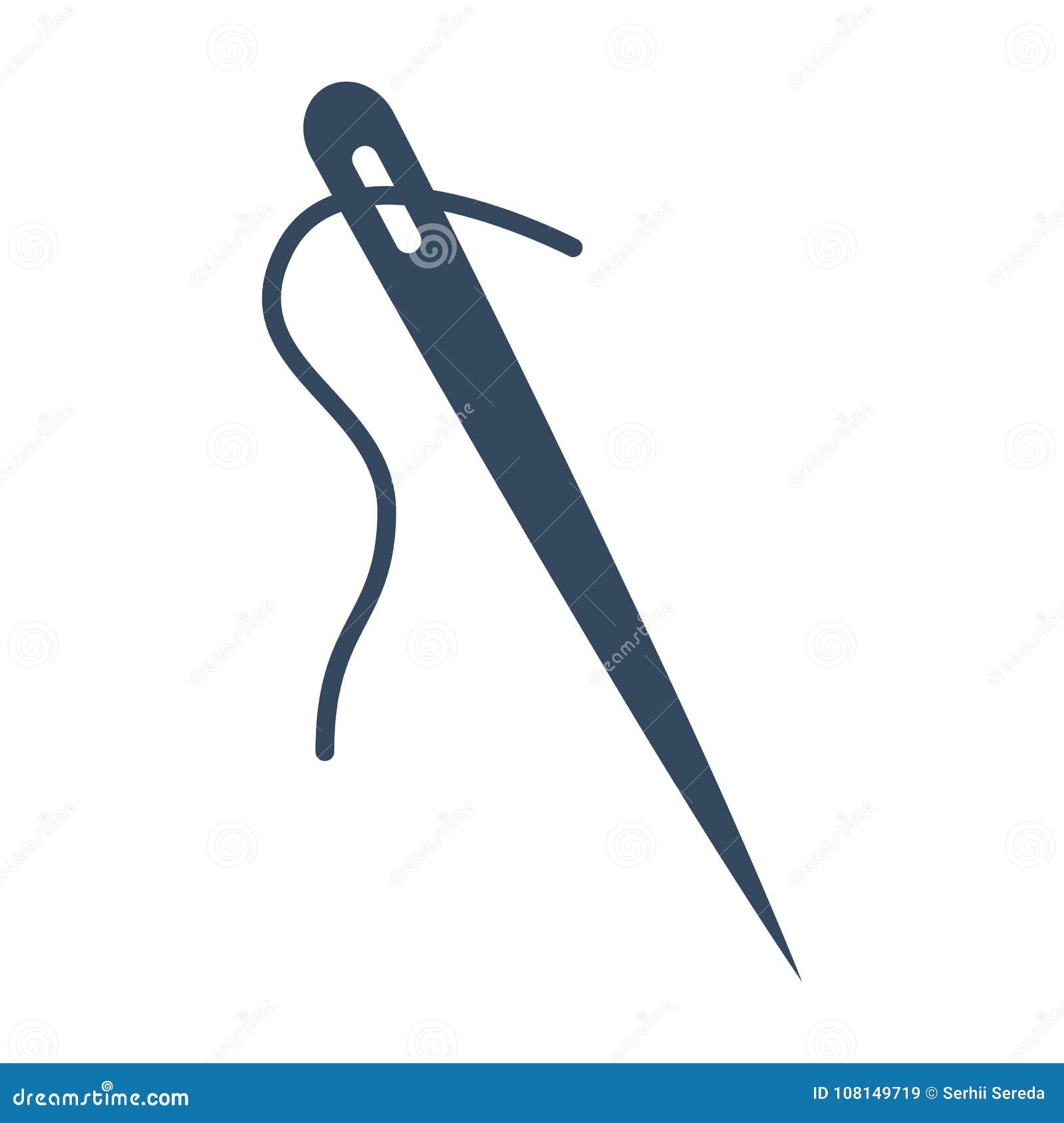 Needle Icon on White Background. Stock Illustration - Illustration of ...