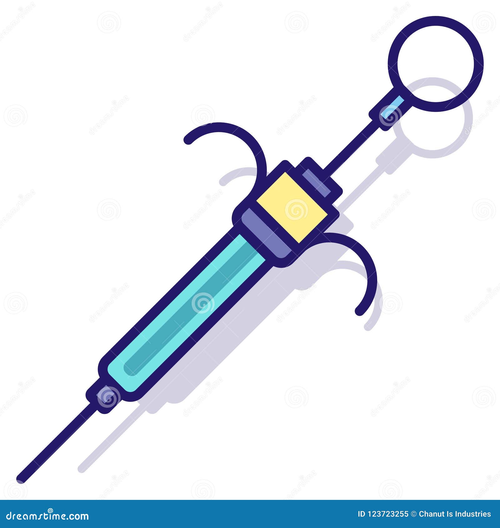Needle injection LineColor stock vector. Illustration of doctor - 123723255