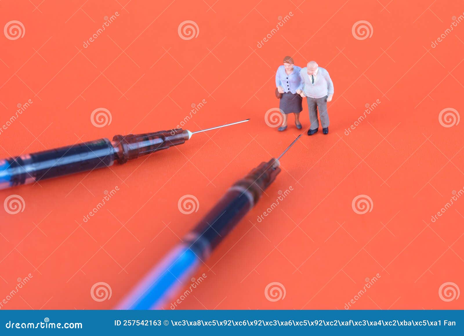 Needle with Needle and Miniature Old Man Model Stock Image - Image of ...