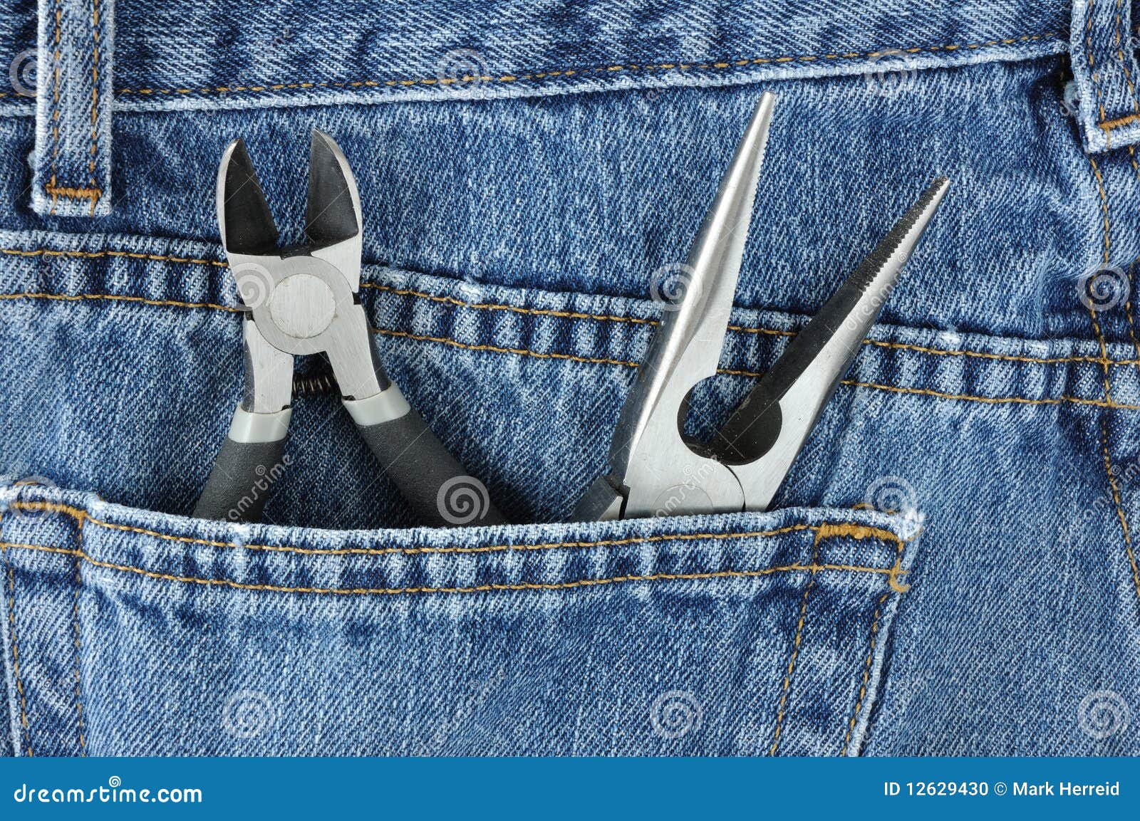 Needle-Nosed & Pliers Side Cutters in Jeans Pocket Stock Photo - Image ...