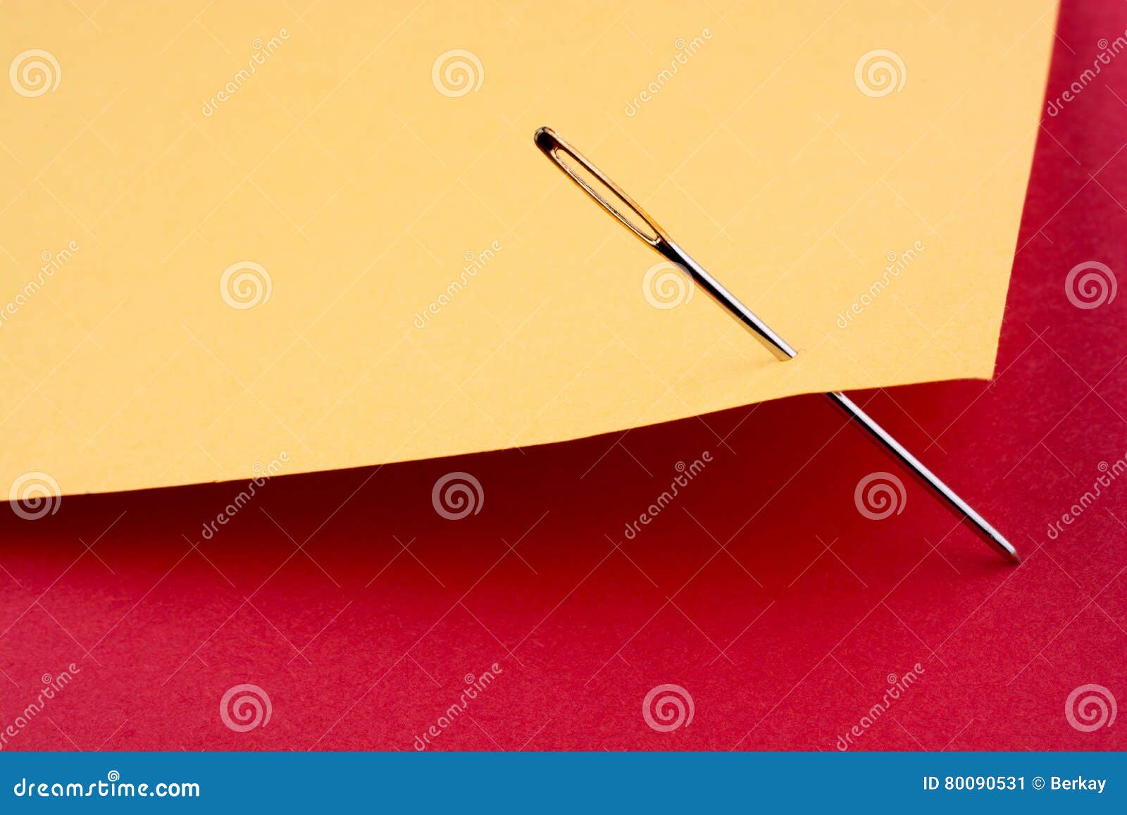 Needle Pierced Yellow Note Paper Stock Image - Image of holding ...