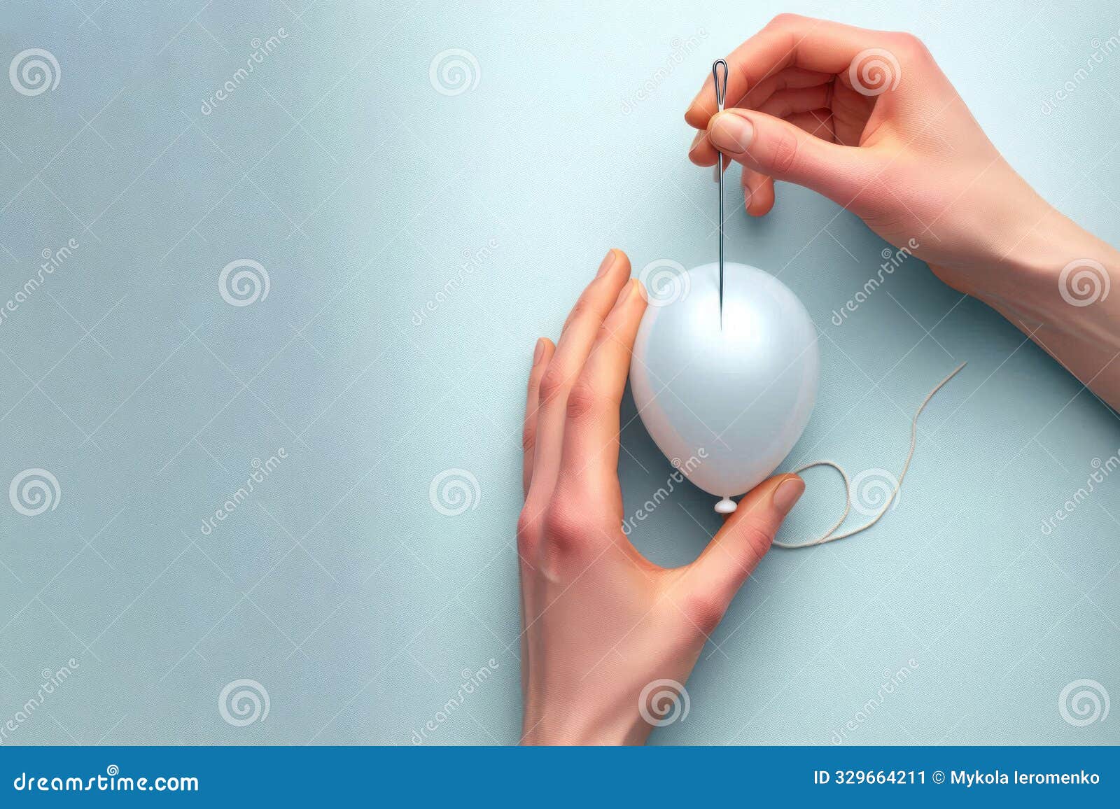 A Needle Piercing a Balloon. Space for Text. Stock Image - Image of ...