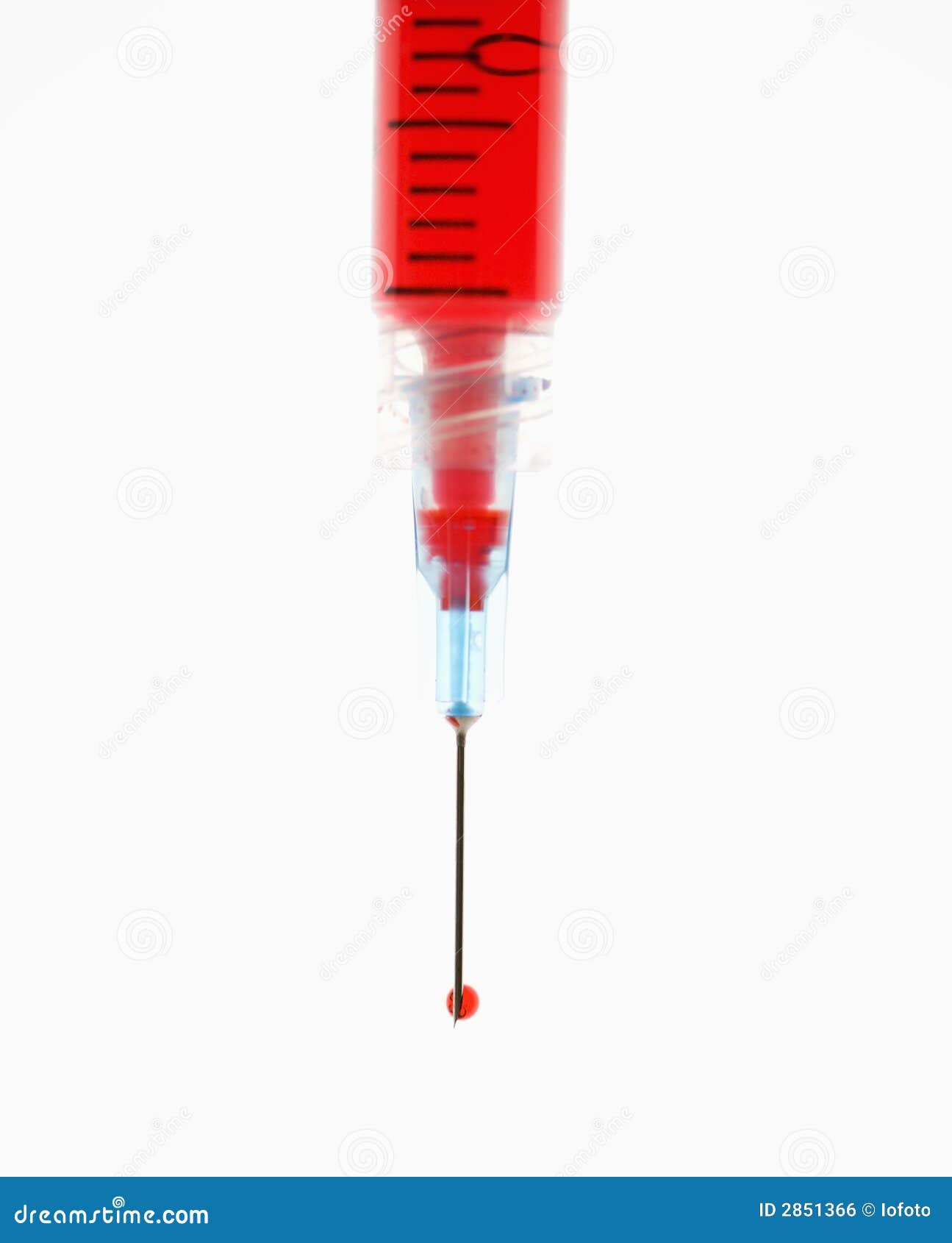 Needle with red liquid. stock photo. Image of studio, 070517d0370 - 2851366