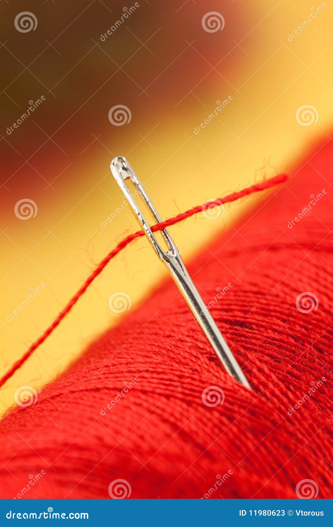 Needle and red thread stock image. Image of dressmaker - 11980623