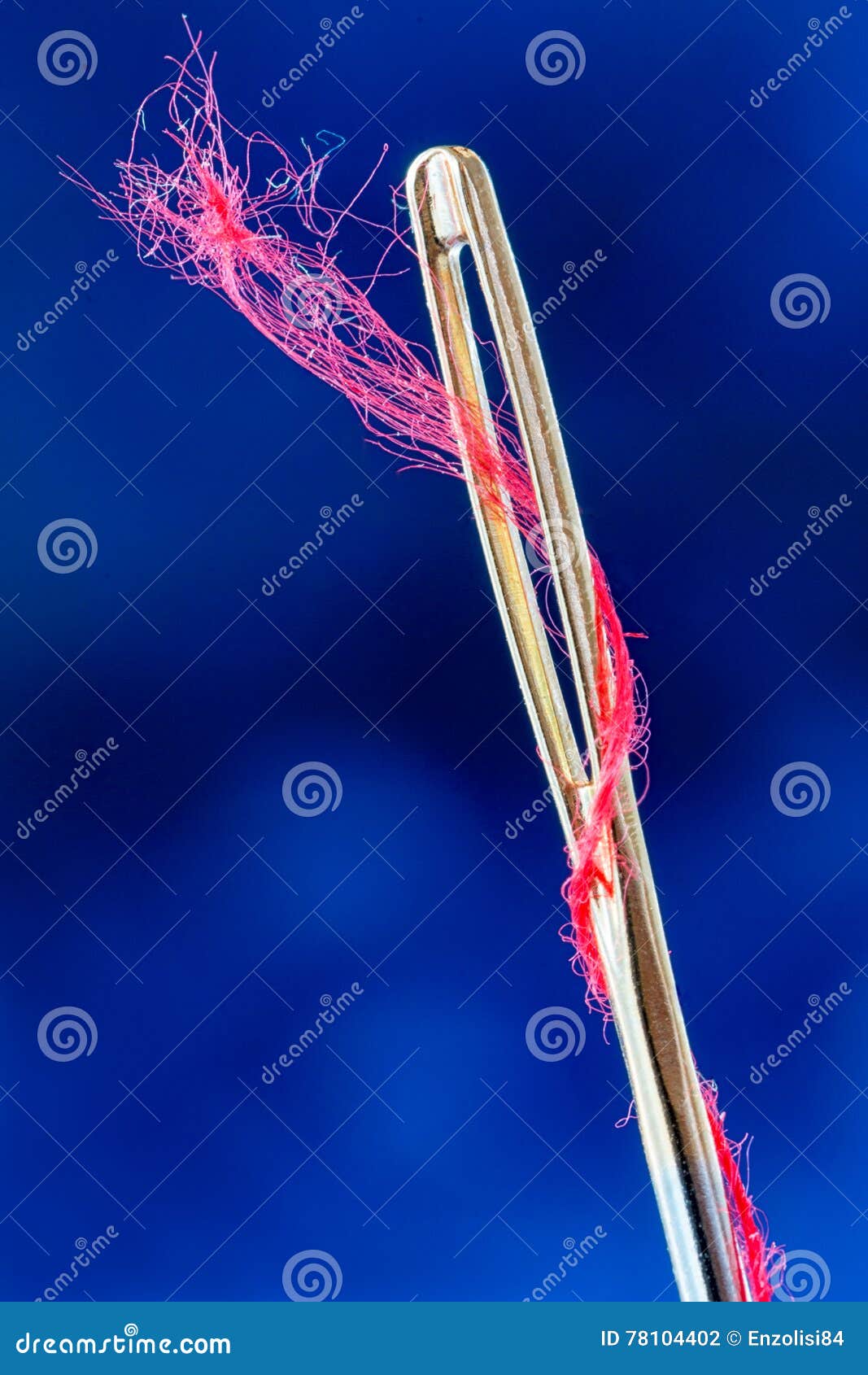 Needle with red thread stock photo. Image of darn, macro - 78104402