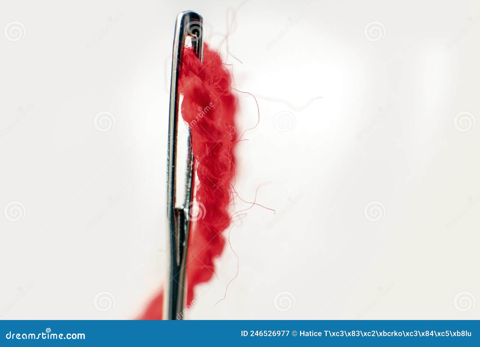 Needle with Red Thread. Macrophoto Stock Image - Image of kits ...