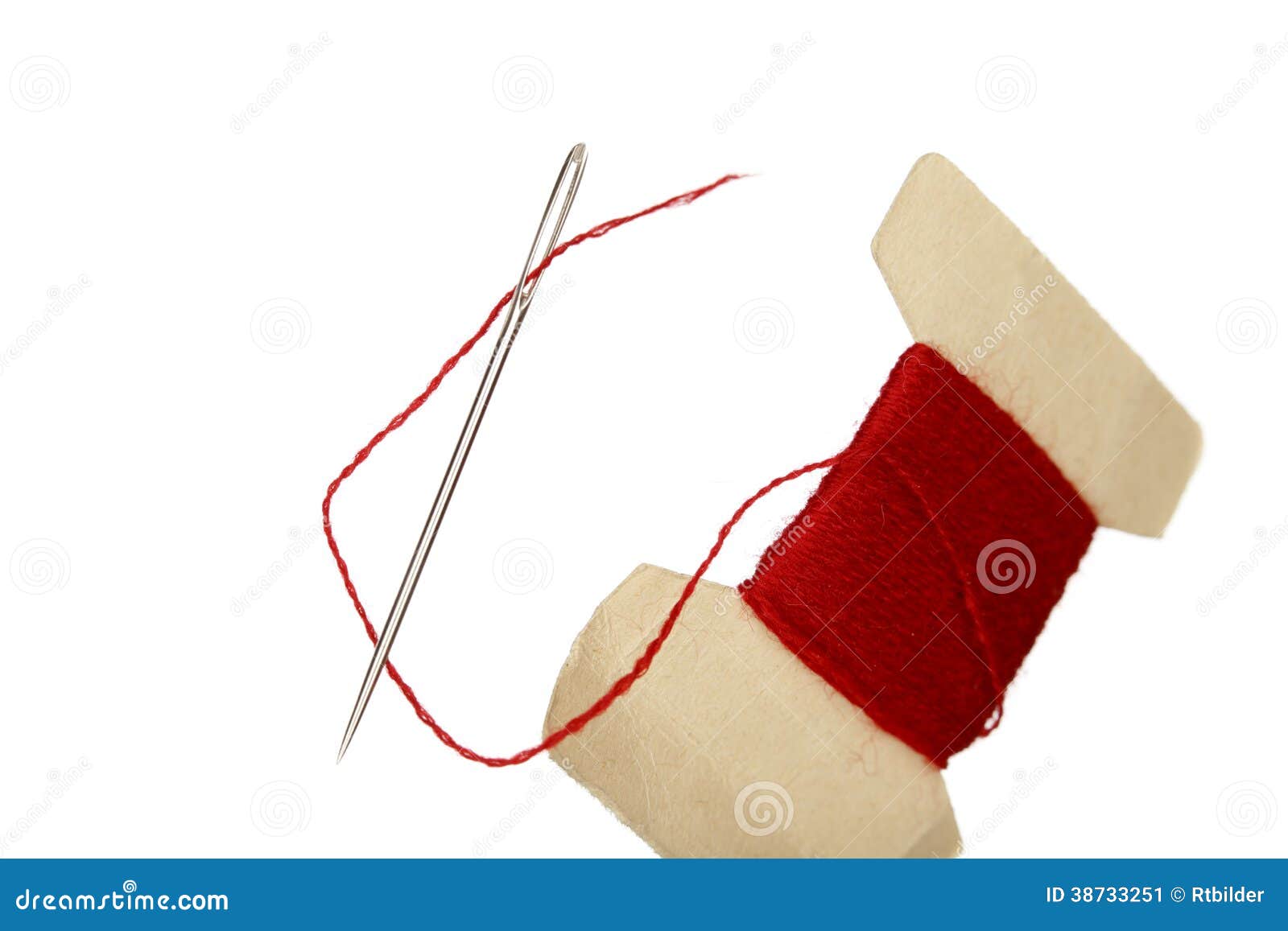 Needle with red thread stock image. Image of cotton, eyelet - 38733251