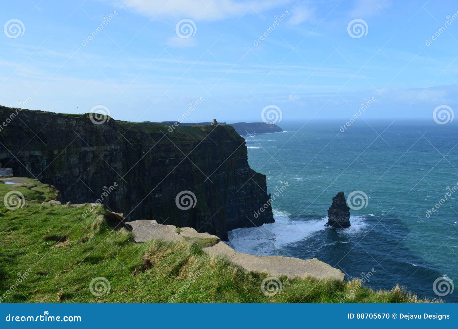 The Needle Rock Formation on the Cliff`s of Moher Stock Photo - Image ...