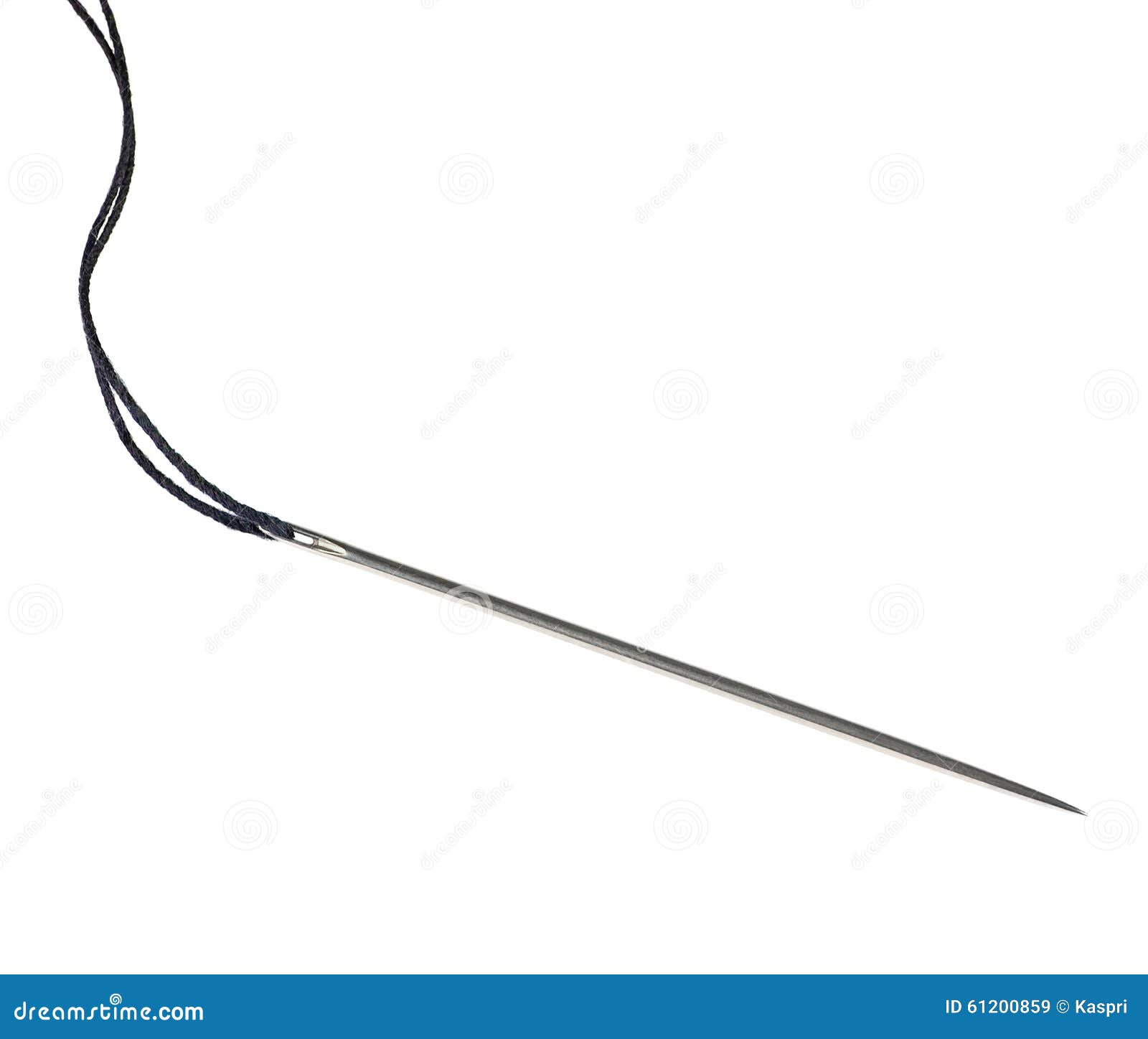 Needle for Sewing and Black Thread, Large Detailed Macro Closeup ...