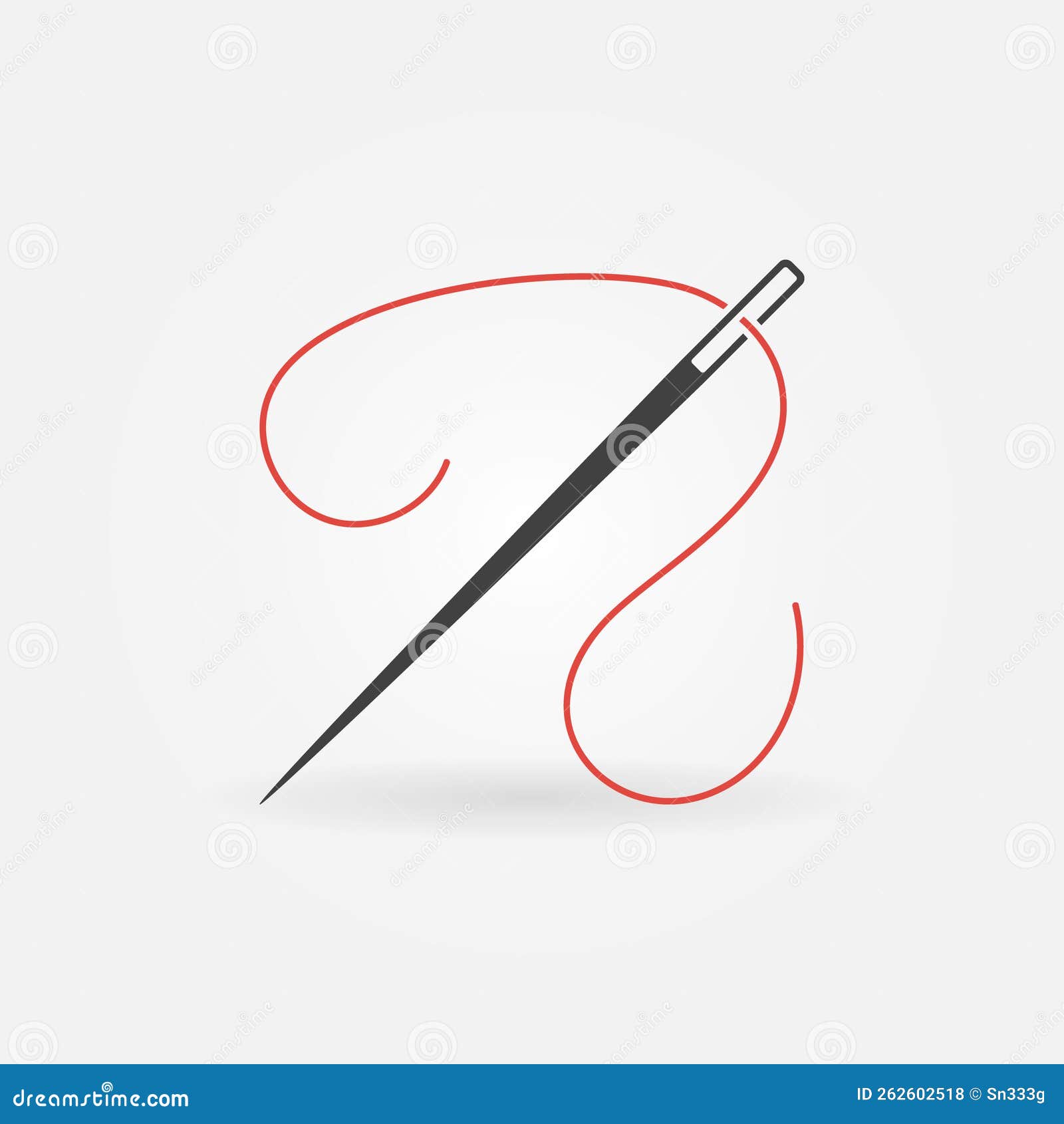 Needle for Sewing with Red Thread Vector Tailoring Concept Icon Stock ...