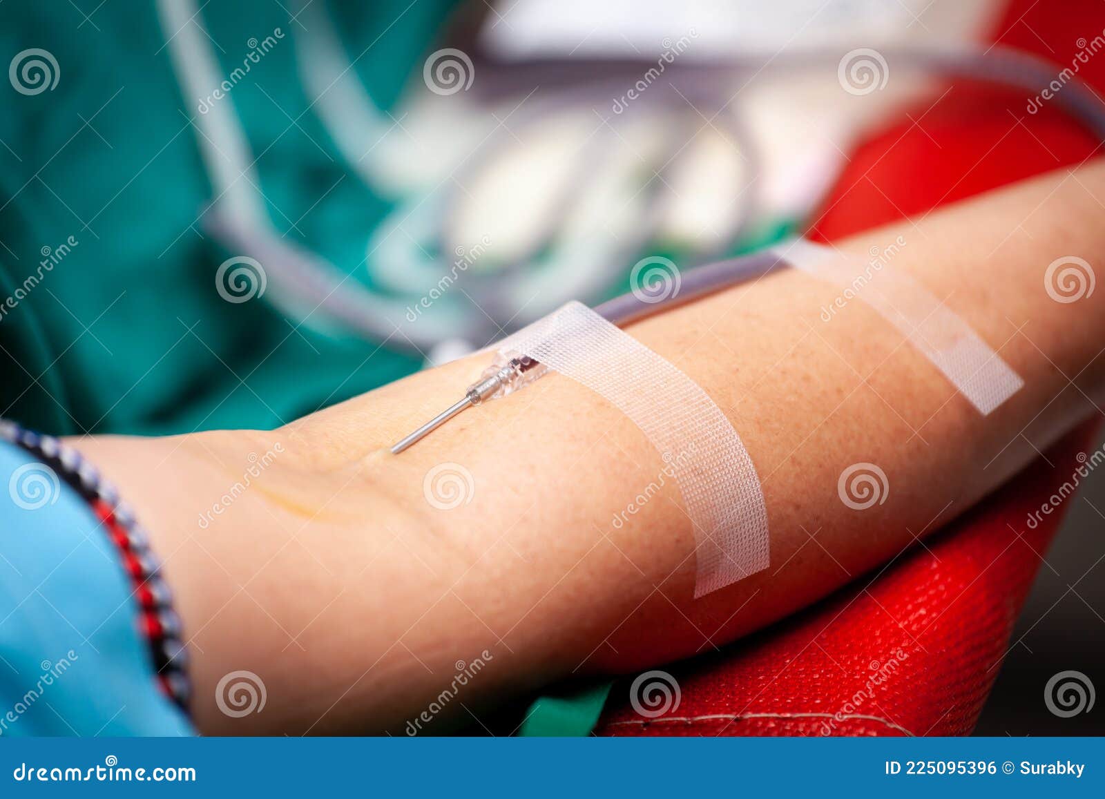 Arm of Blood Donator with Needle Stock Photo - Image of medical, knife ...