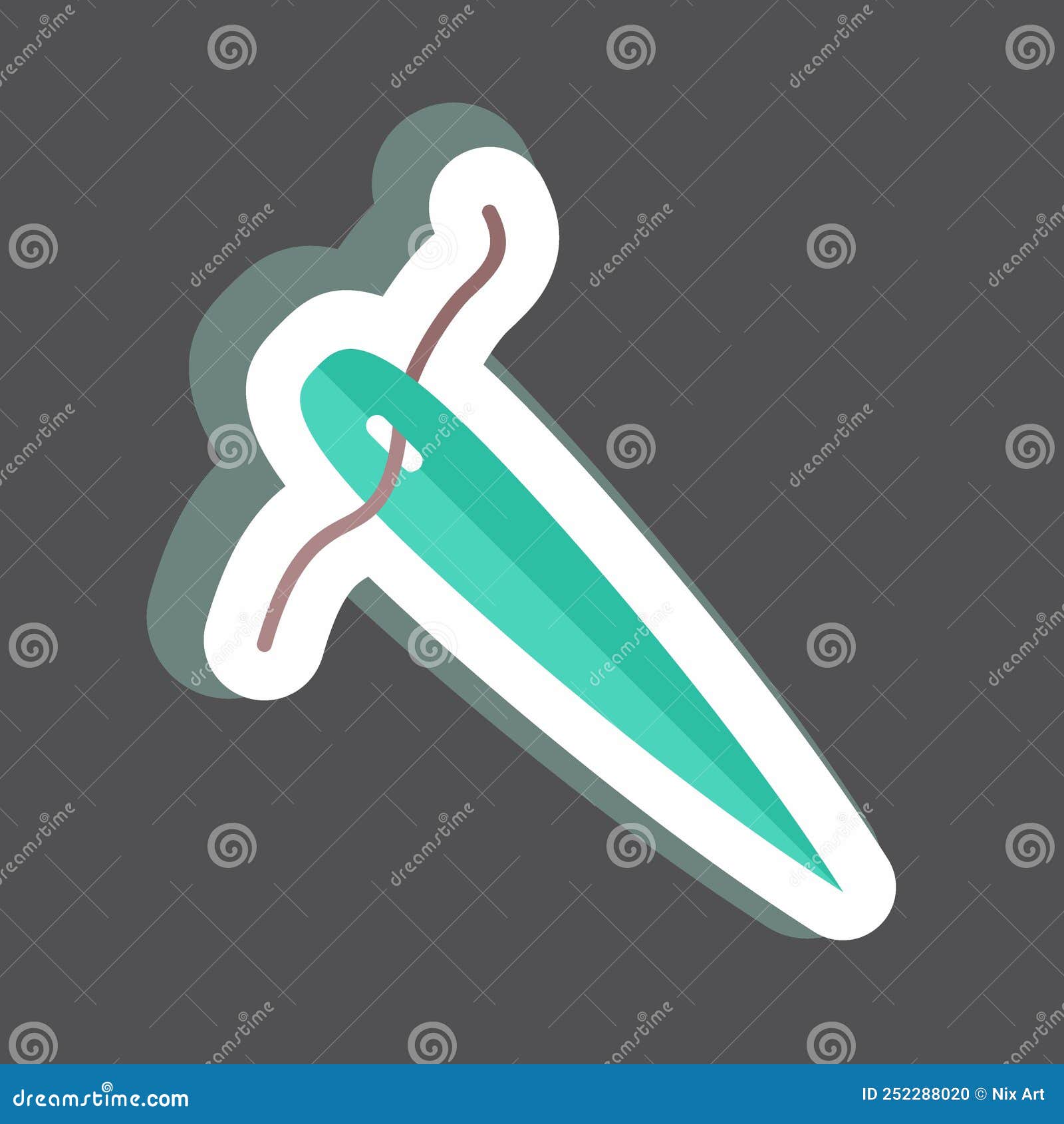 Needle Sticker in Trendy Isolated on Black Background Stock ...