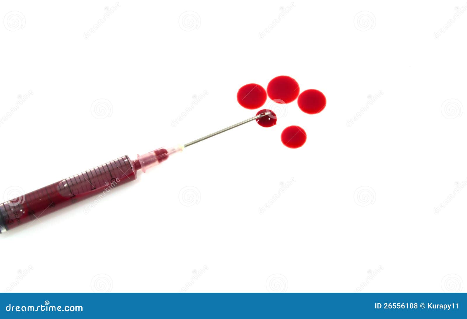 Needle of Syringe with Blood Drop. Stock Photo - Image of background ...