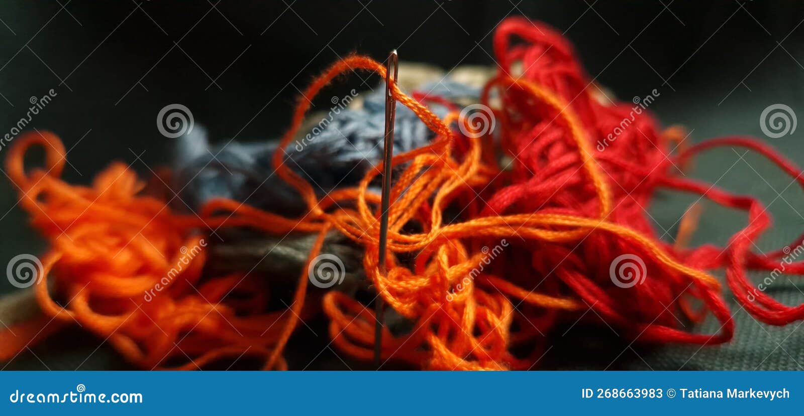 A Needle among Tangled Threads of Fire Stock Image - Image of needle ...