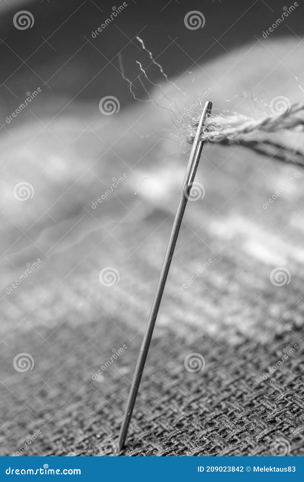 Needle and Thread on the Background of Embroidery Stock Photo - Image ...