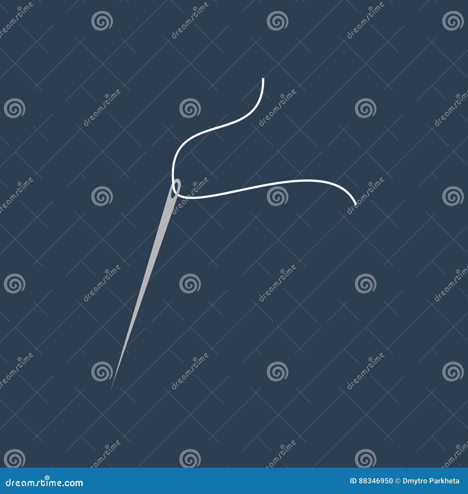 Needle and thread stock vector. Illustration of sewing - 88346950