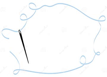 Needle and thread, border stock illustration. Illustration of metal ...