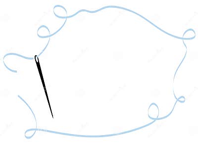 Needle and thread, border stock illustration. Illustration of metal ...