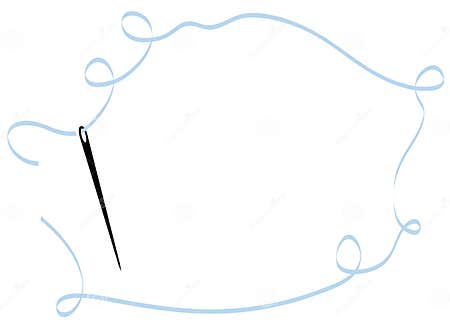 Needle and thread, border stock illustration. Illustration of metal ...