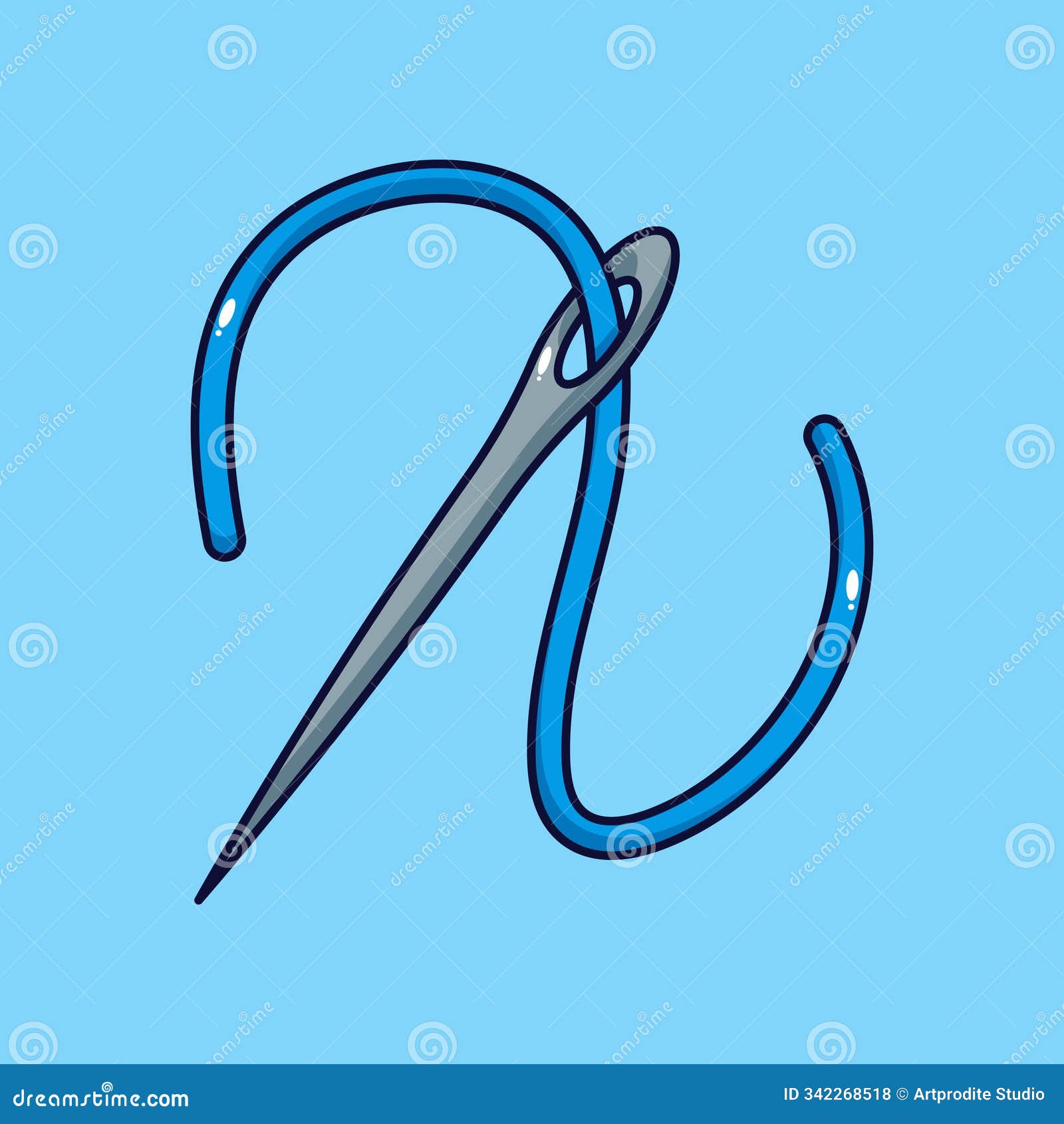 Needle and Thread - Cartoon Vector Illustration Stock Vector ...