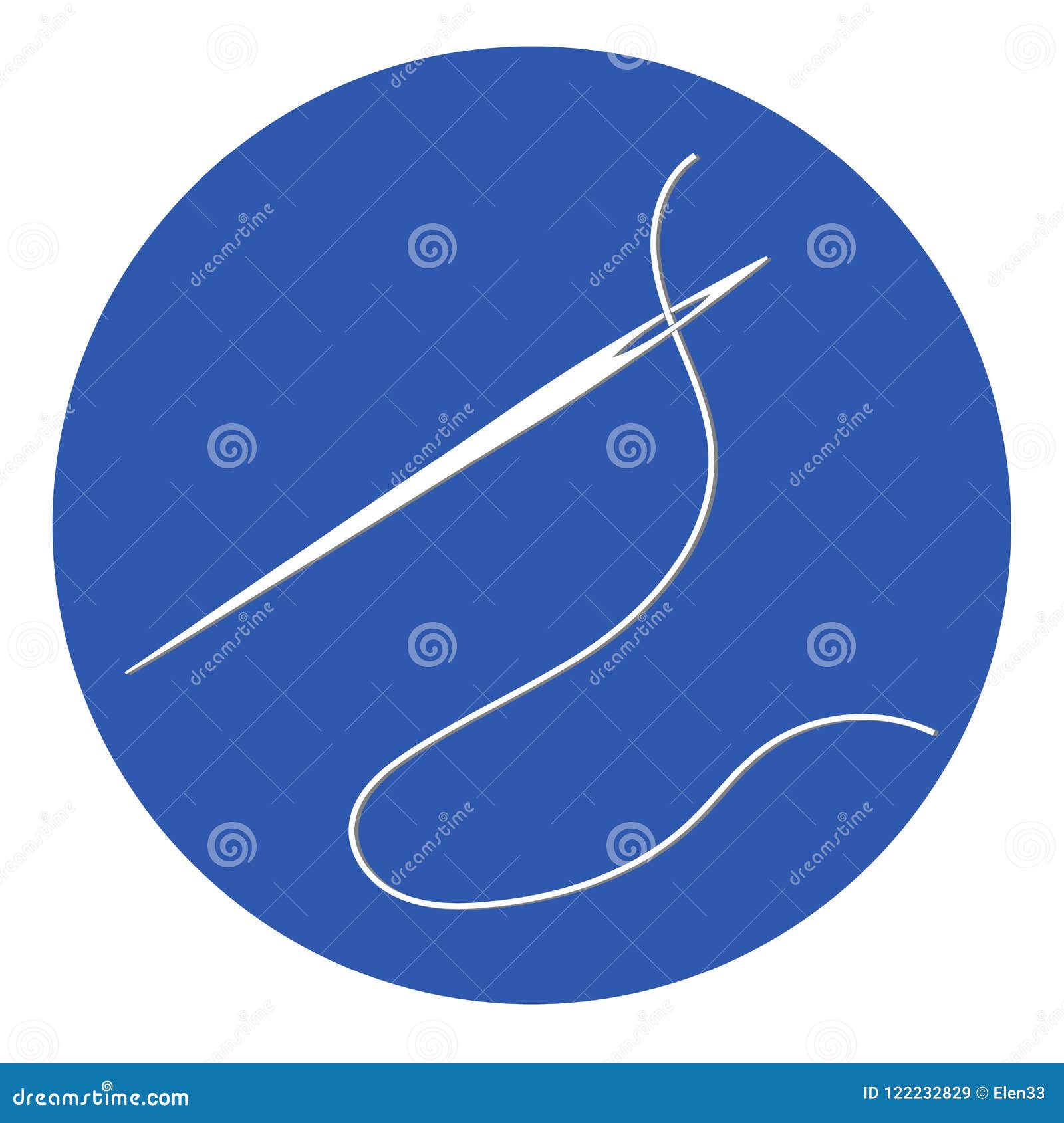 Needle and Thread in a Circle Stock Vector - Illustration of shadow ...