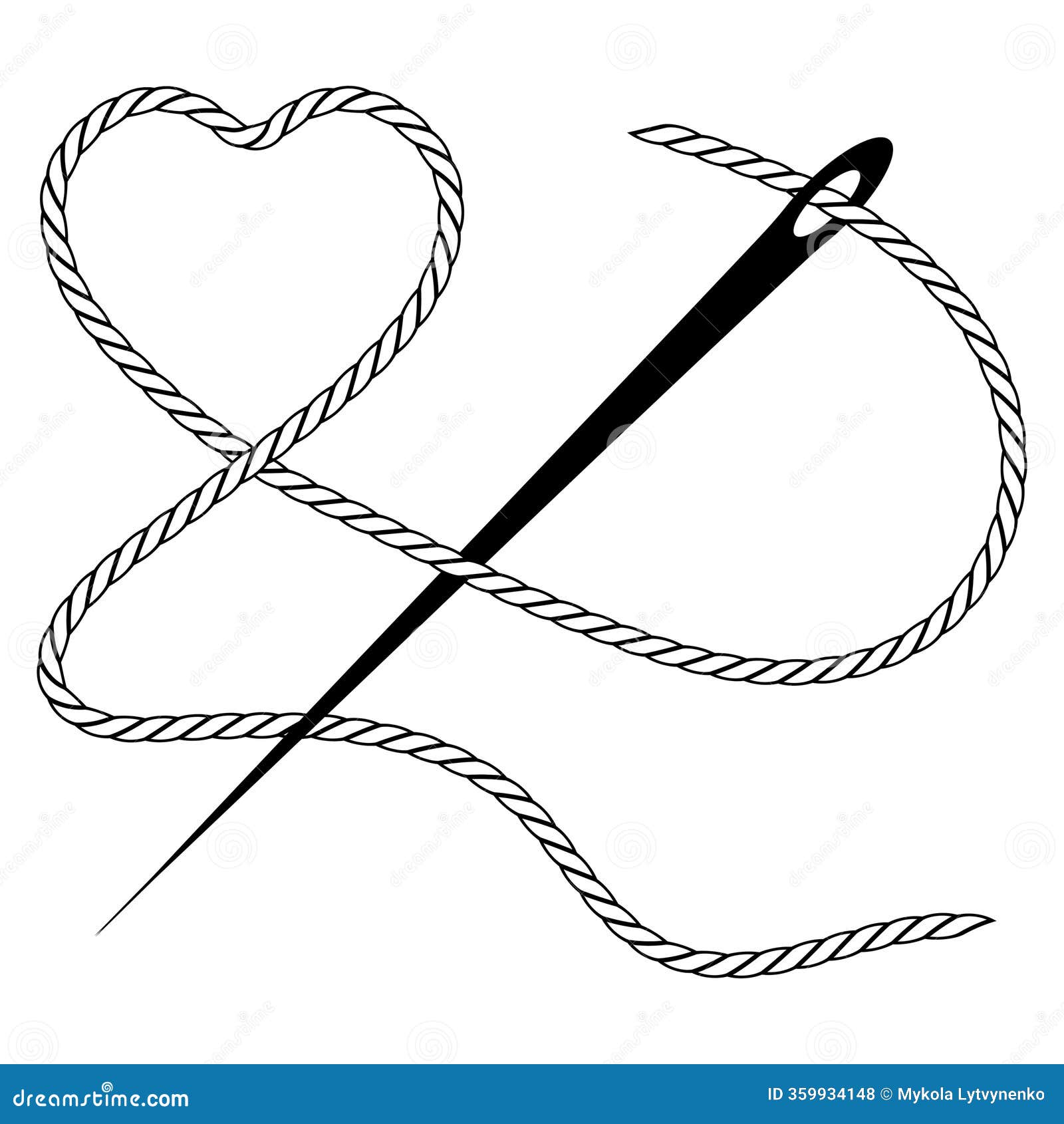 Needle Thread Forming Heart Shape, Heart Sewing Love Craft DIY Stock ...
