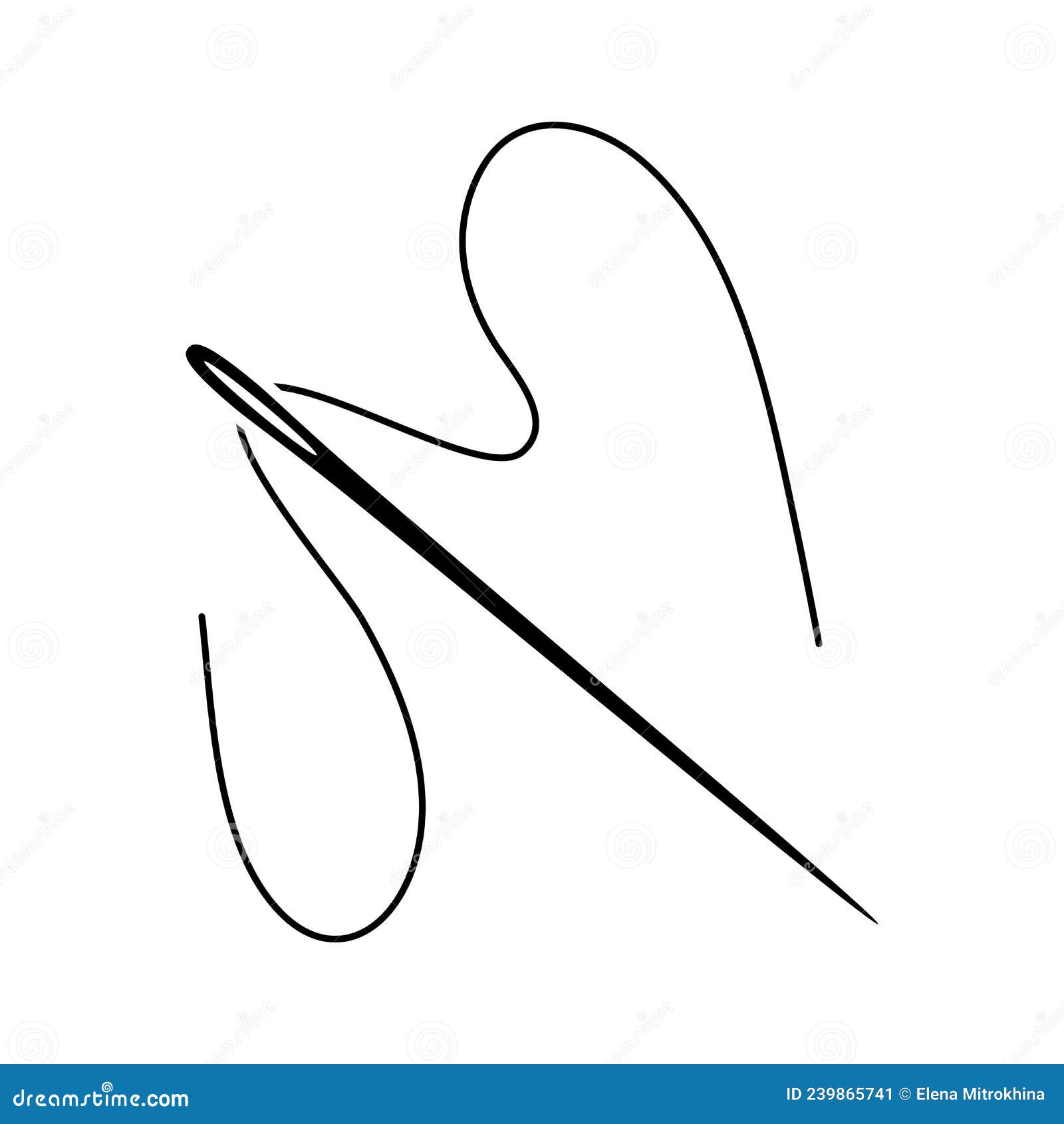 Needle and Thread Icon. a Colored Sewing Needle Icon. a Long Thin ...