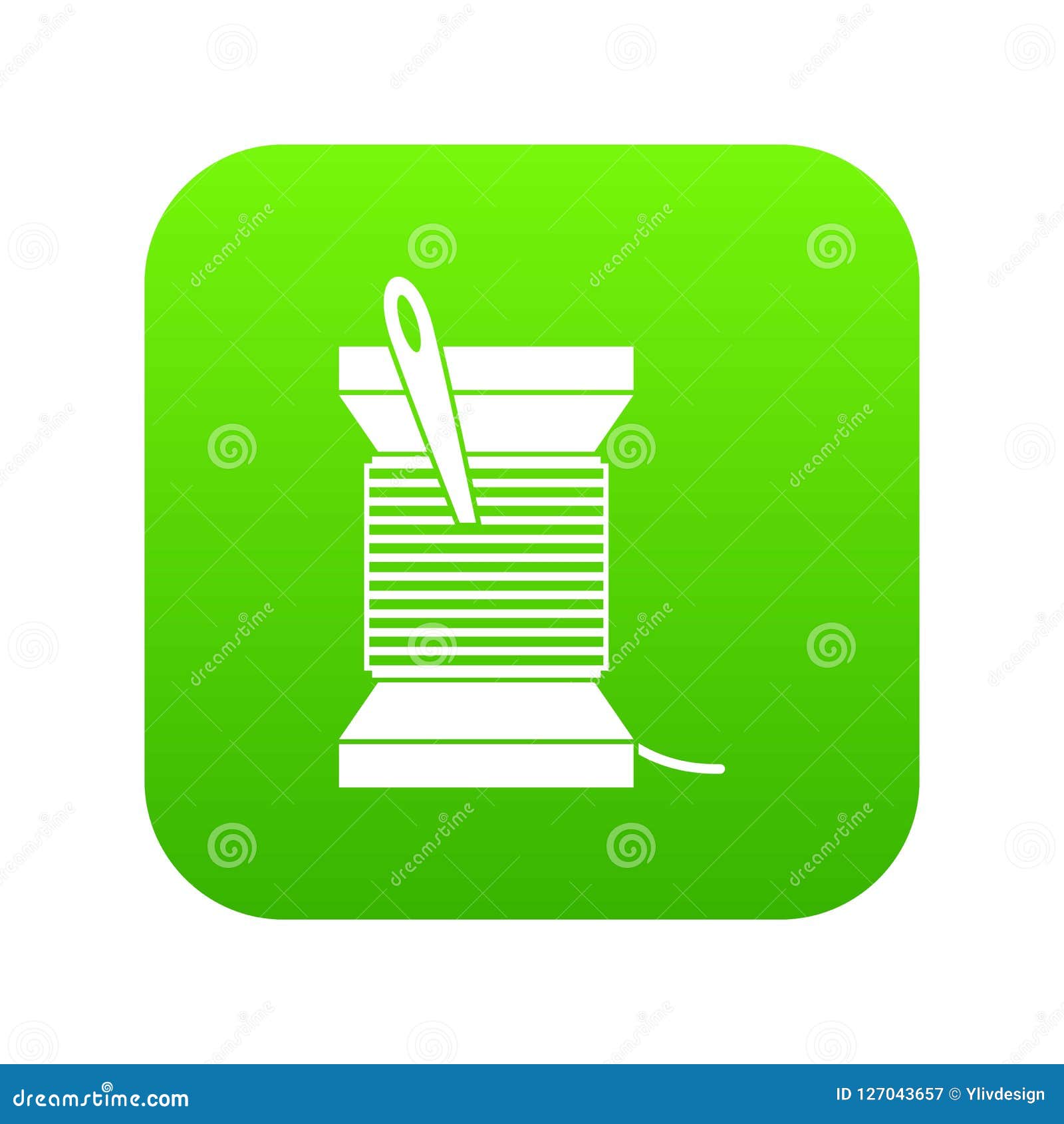 Needle and Thread Icon Digital Green Stock Vector - Illustration of ...