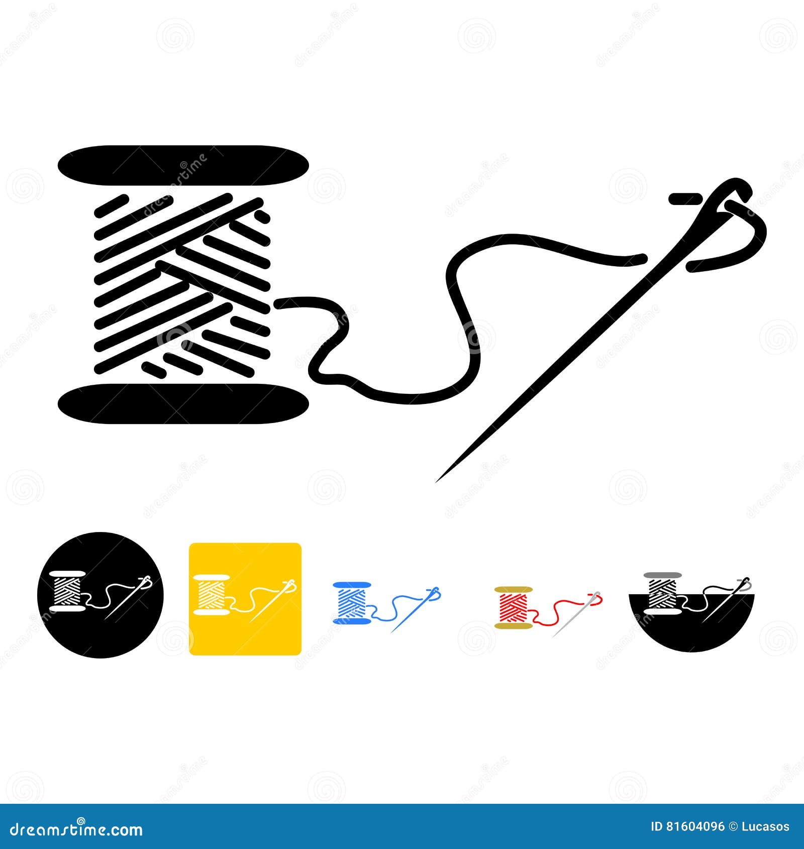 Needle and thread icon stock vector. Illustration of needle - 81604096