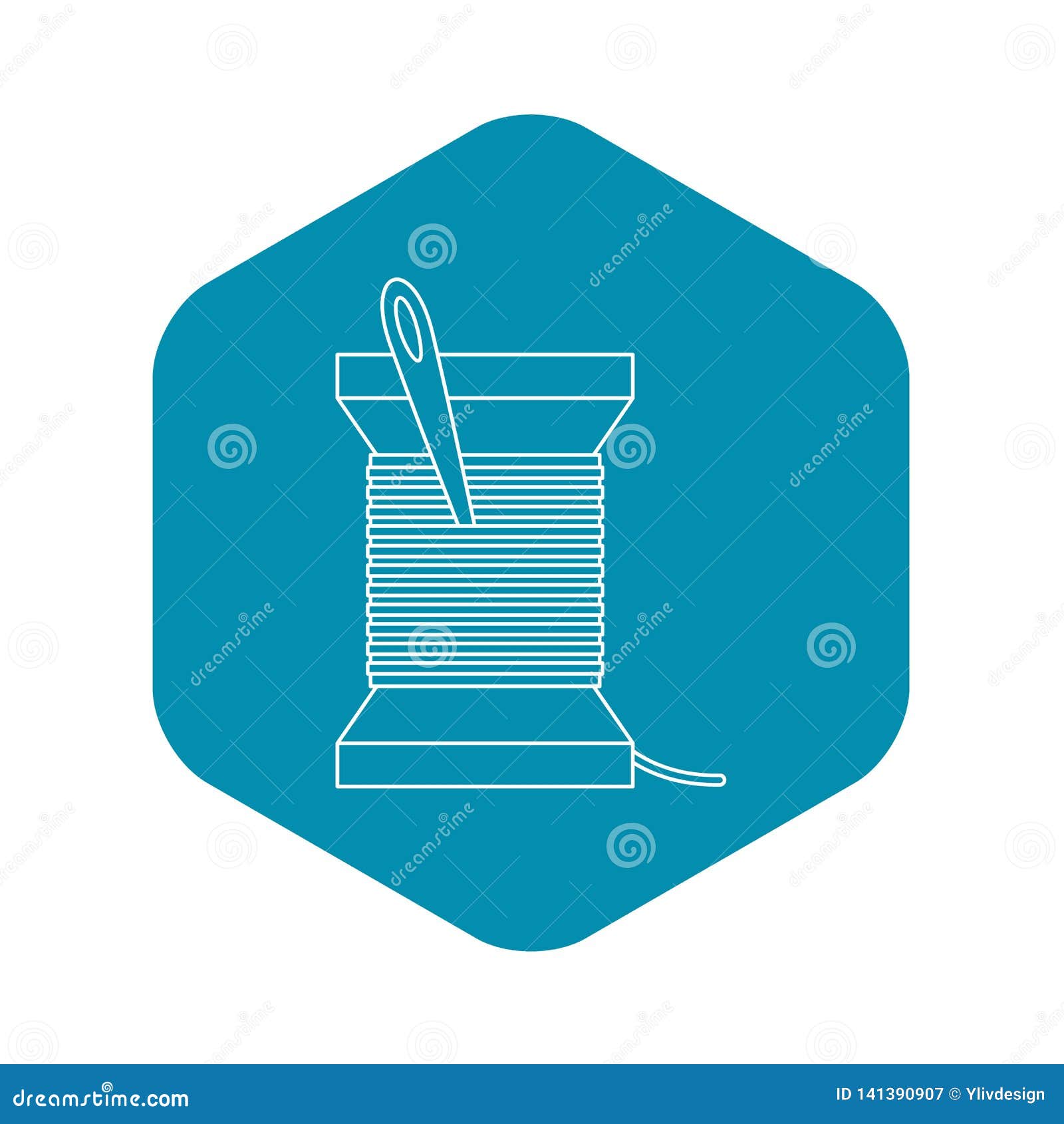 Needle and Thread Icon, Outline Style Stock Vector - Illustration of ...