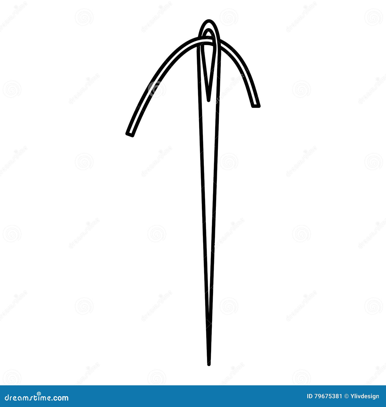 Needle with Thread Icon, Outline Style Stock Vector - Illustration of ...