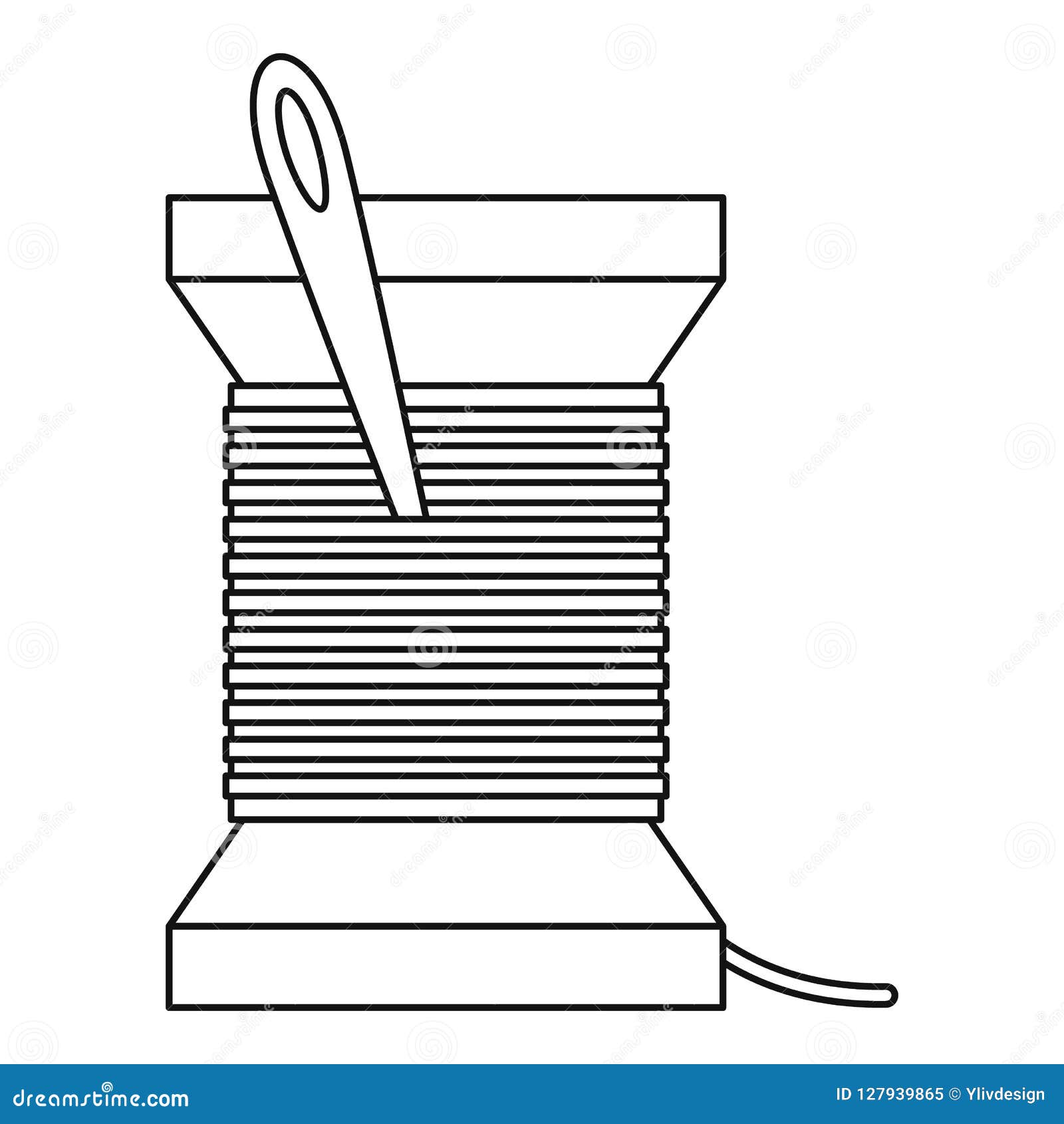 Needle and Thread Icon, Outline Style Stock Illustration - Illustration ...